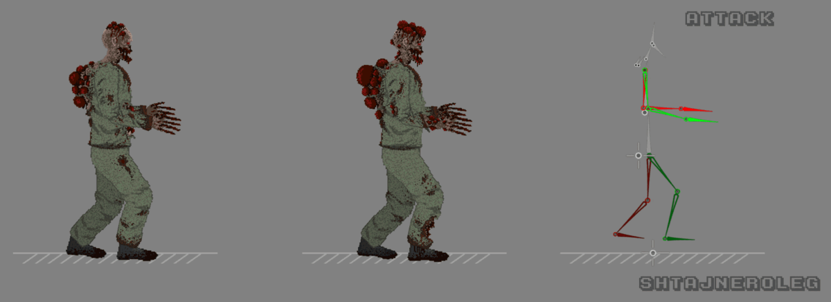 Oleh Boziuk - Pixel zombie with skeletal animation