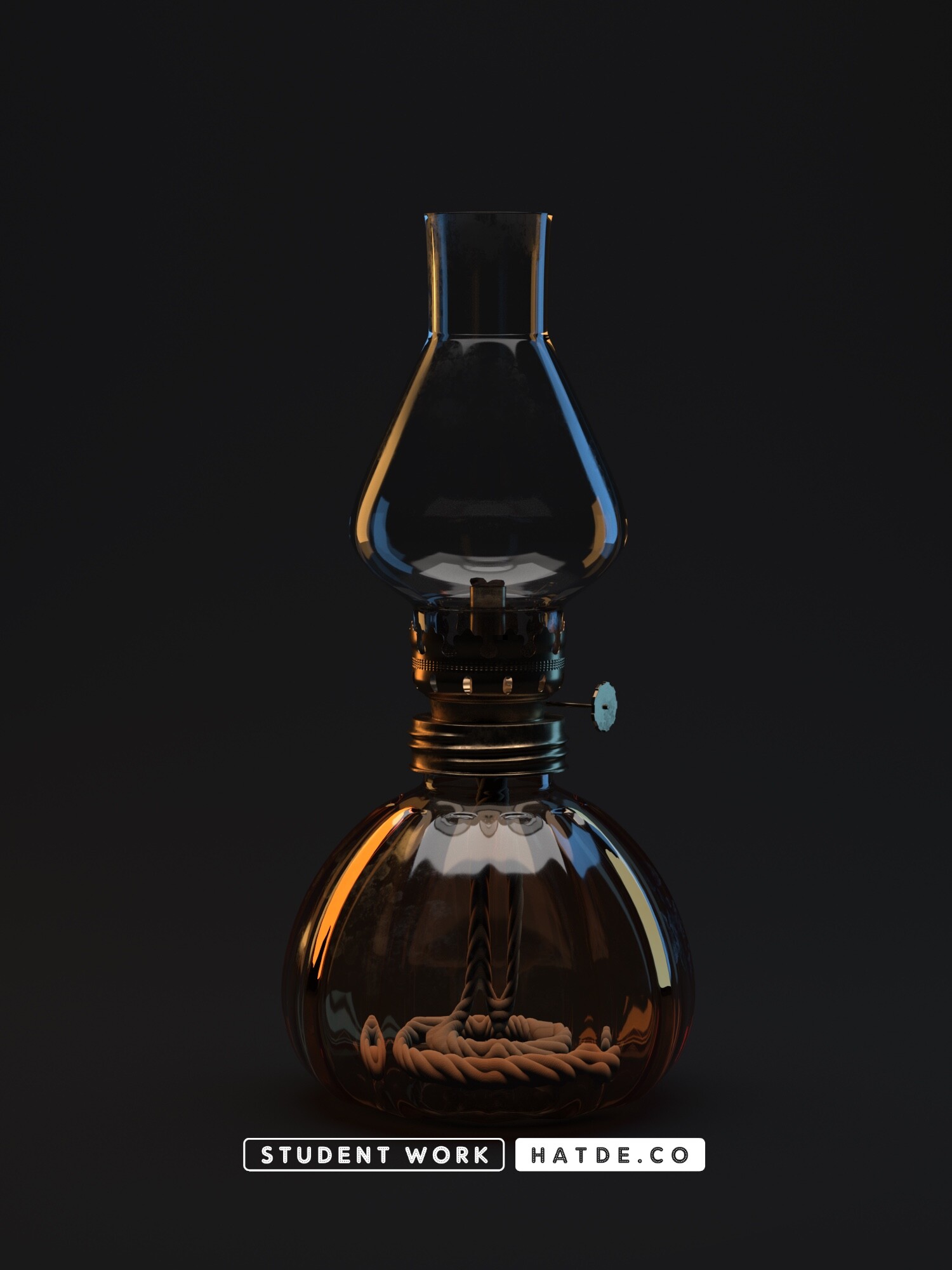ArtStation - Vintage Style Glass Oil Lamp - Student Work 2019