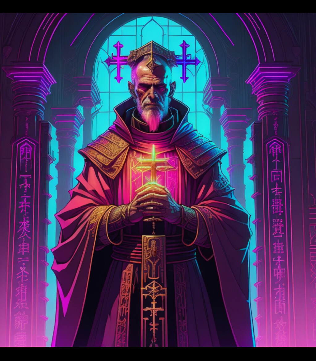 ArtStation - cyberpunk religious sect priest old man