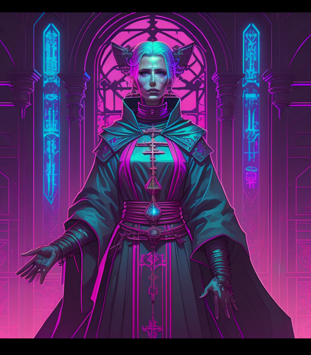 ArtStation - Cyberpunk sect holy Priestess