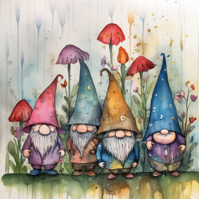 ArtStation - Garden Gnomes in the Rain