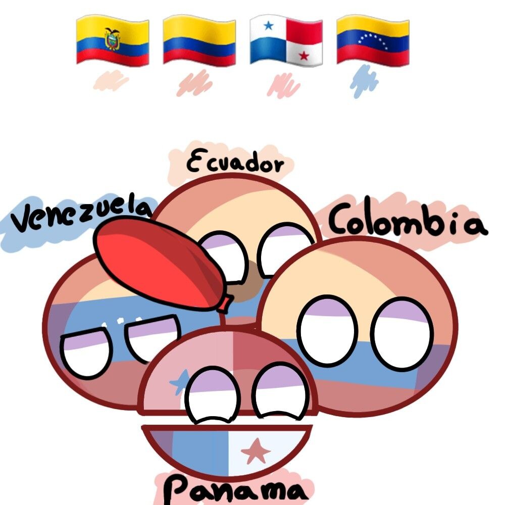 ArtStation - countryballs:colombia,venezuela,ecuador,panama
