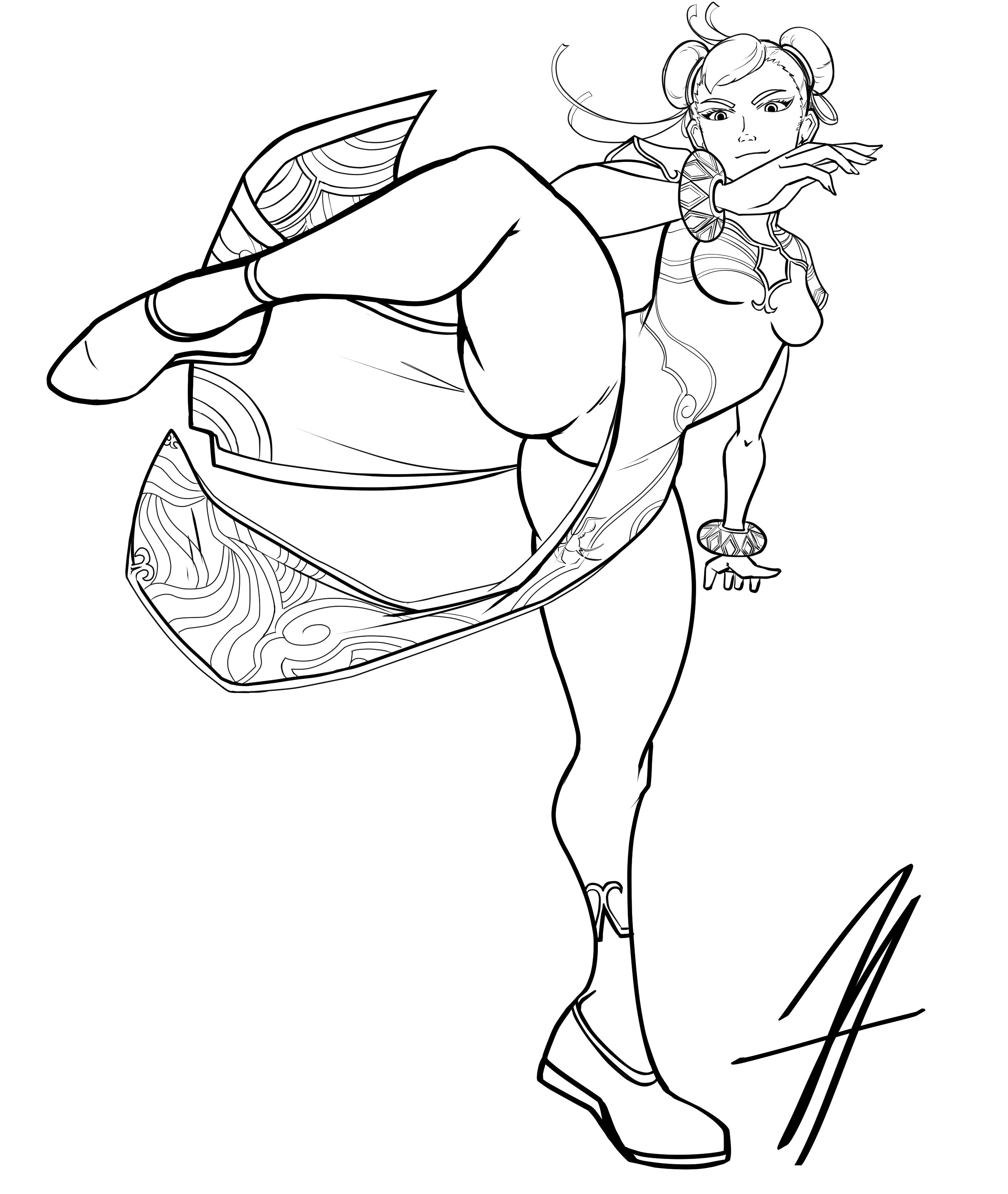 chun li street fighter coloring pages
