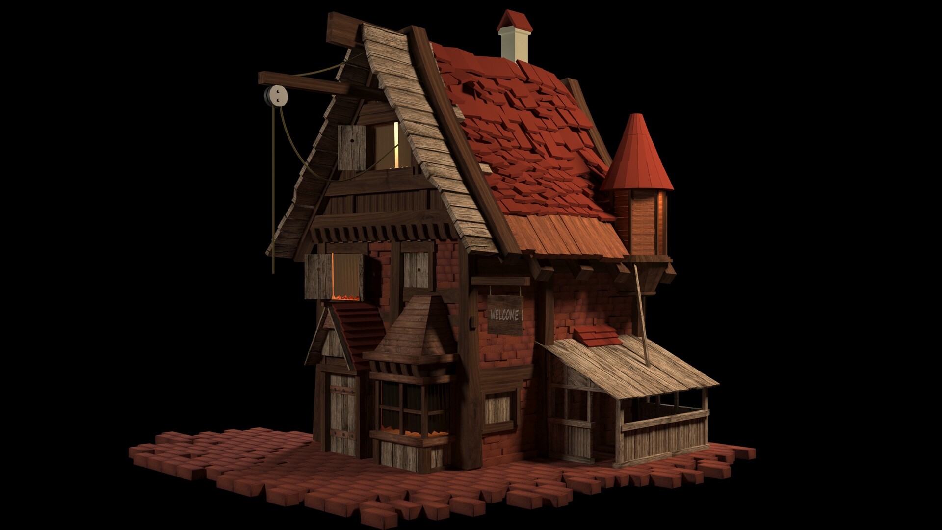 ArtStation - Lowpoly Hut