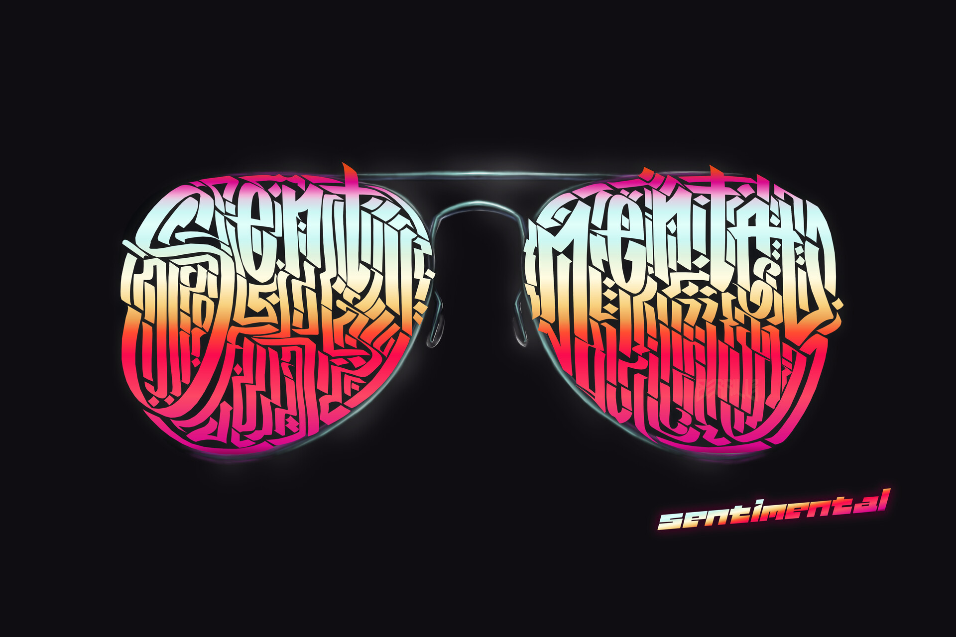 ArtStation - Calligraphy + Gradient workout