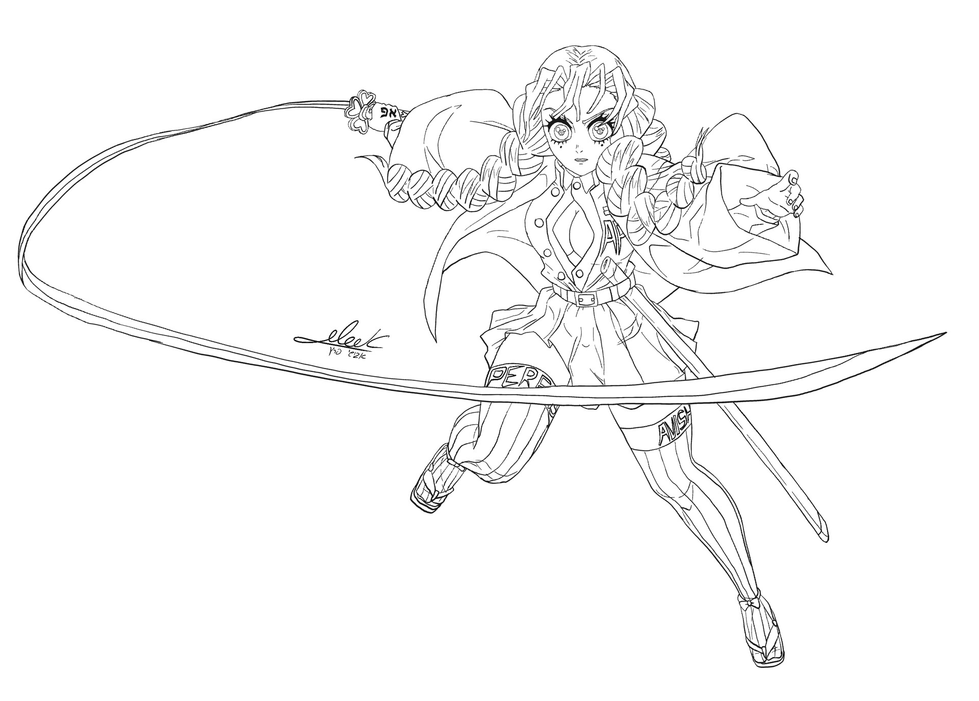 demon slayer coloring pages mitsuri