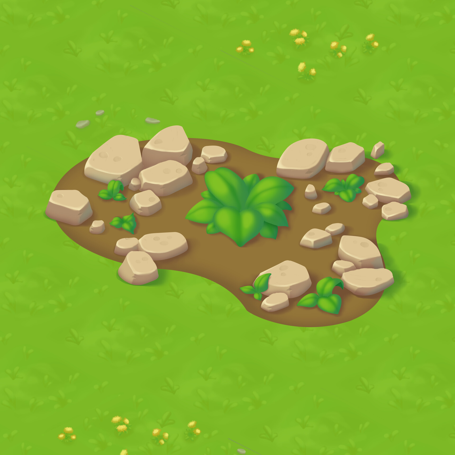 ArtStation - Isometric stones and grass