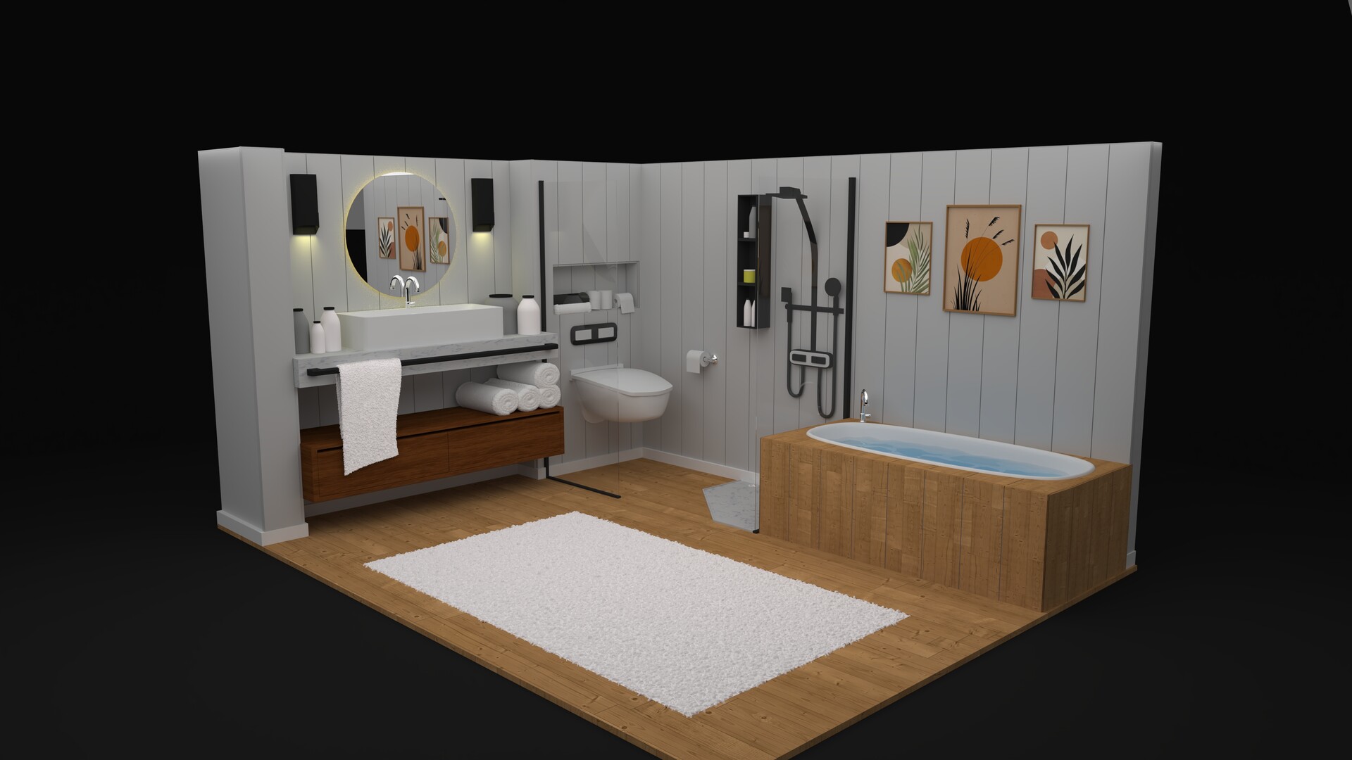 ArtStation - 3D Model Bathroom Bathroom