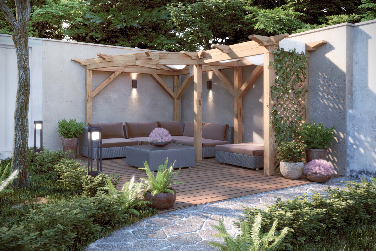 ArtStation - Pergola in Garden