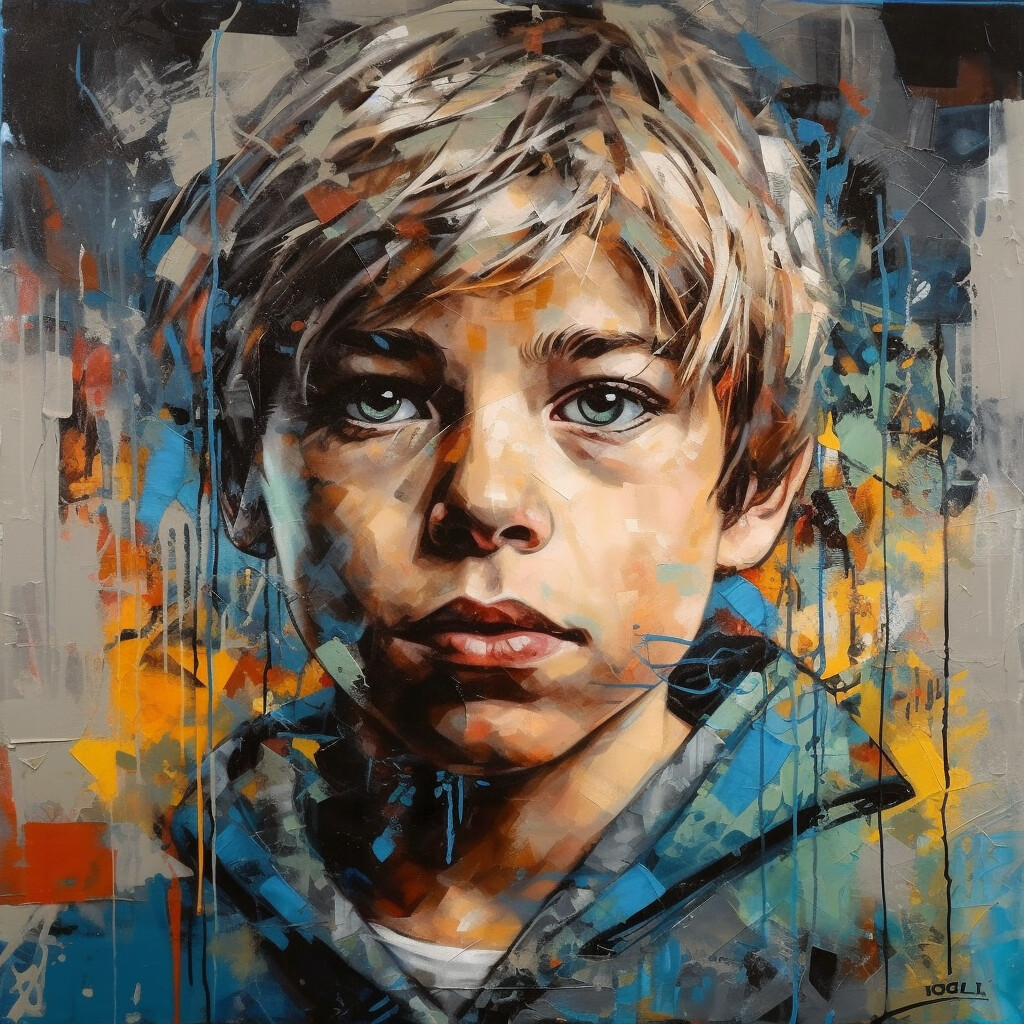 Dominic TT - Collage Graffiti Portrait Art - Men