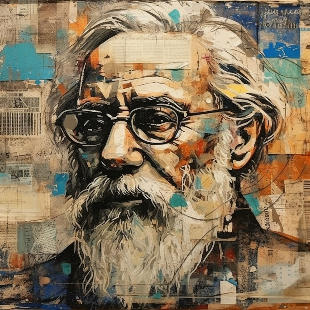 Dominic TT - Collage Graffiti Portrait Art - Men