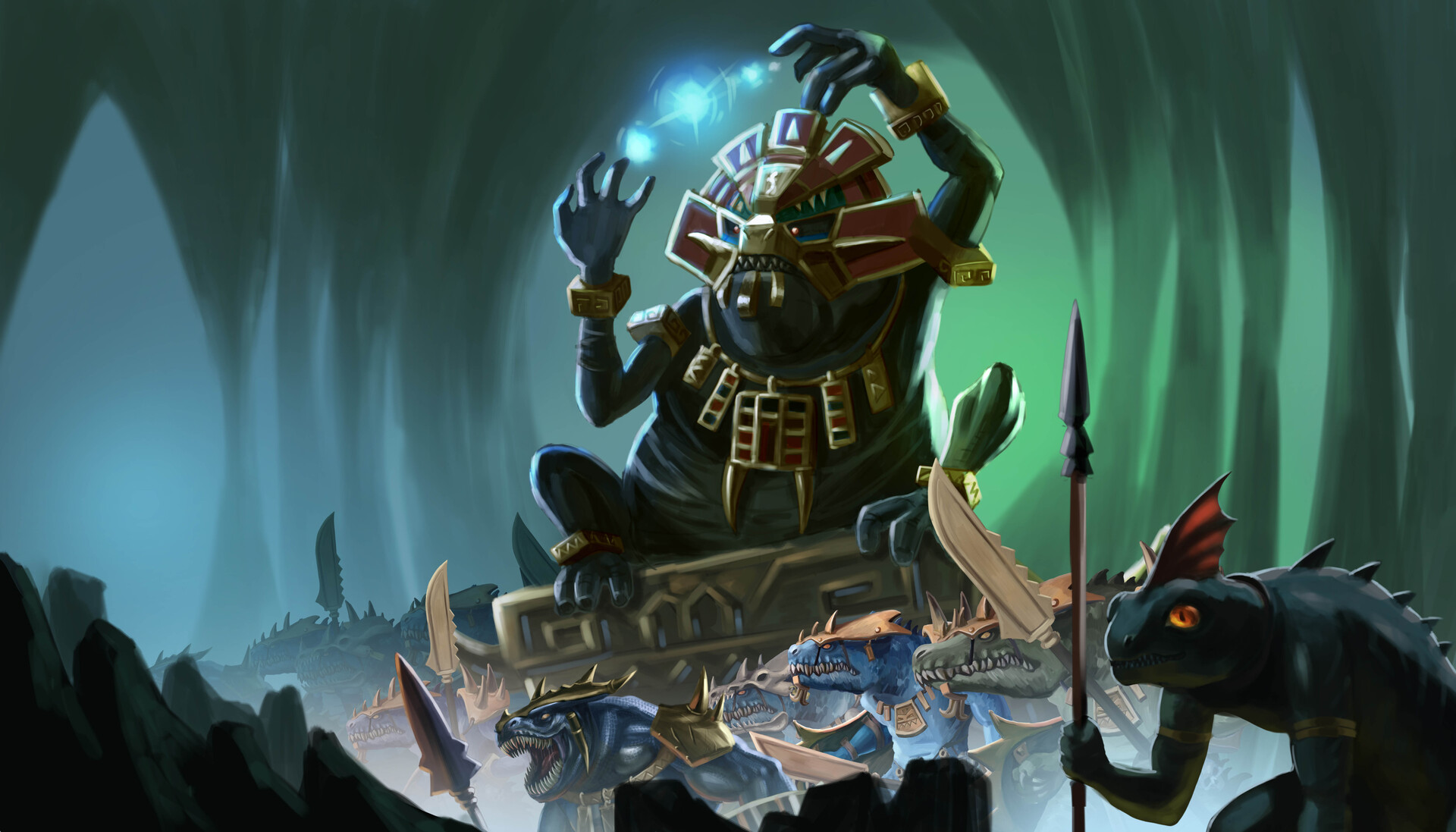 Vadim Berg - Illustration for video Fall of Lustria - Warhammer Fantasy