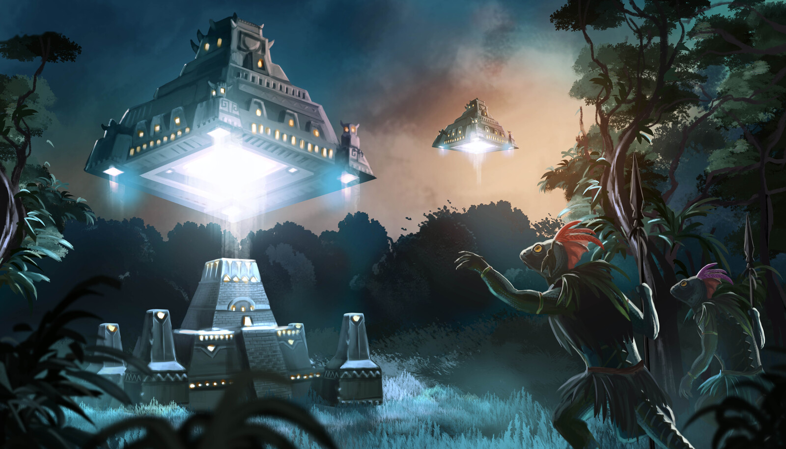 Vadim Berg - Illustration for video Fall of Lustria - Warhammer Fantasy