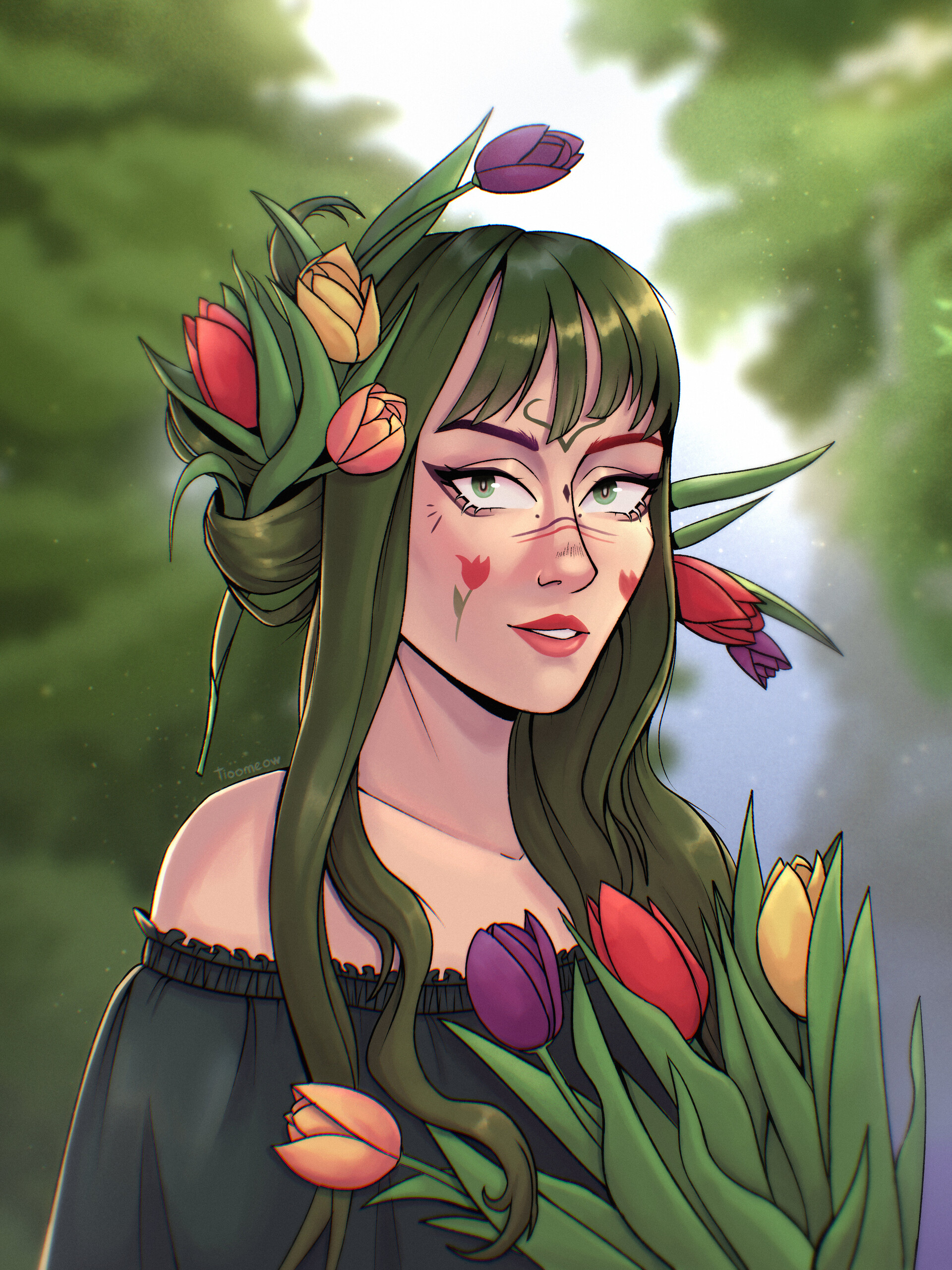 ArtStation - Flower girl portrait