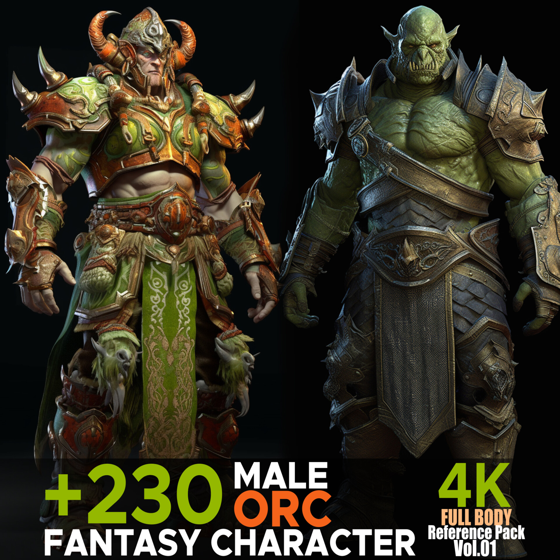 ArtStation - +230 Male ORC (Fantasy Character) Vol.01 | 4K | Reference Pack