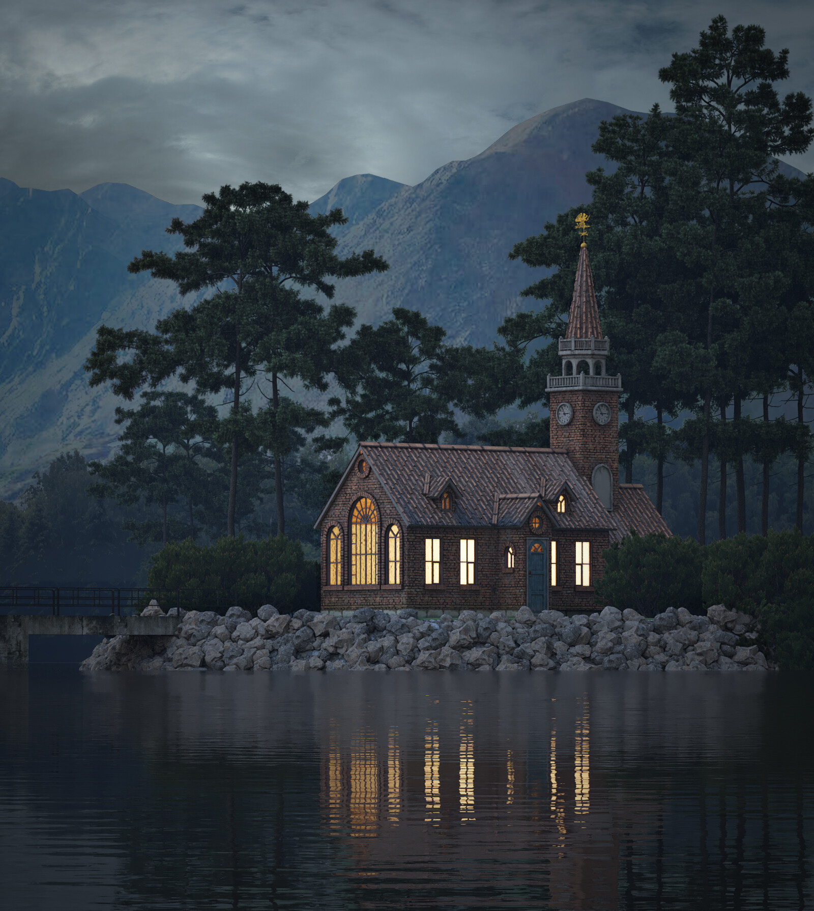 ArtStation - Church Exterior 3D Visualization