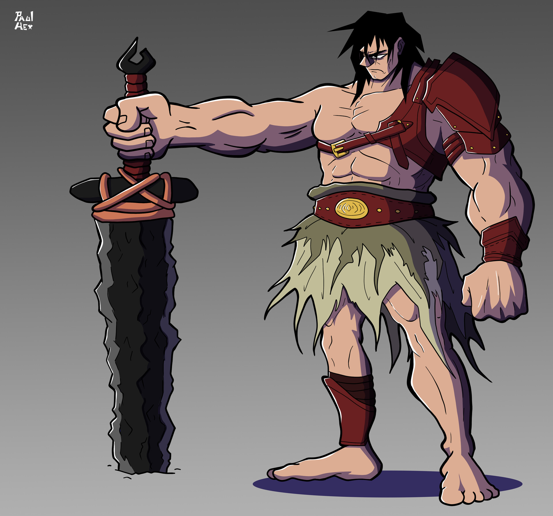 Paul Hex - Dungeons & Dragons Character Design: Barbarian Warrior Man