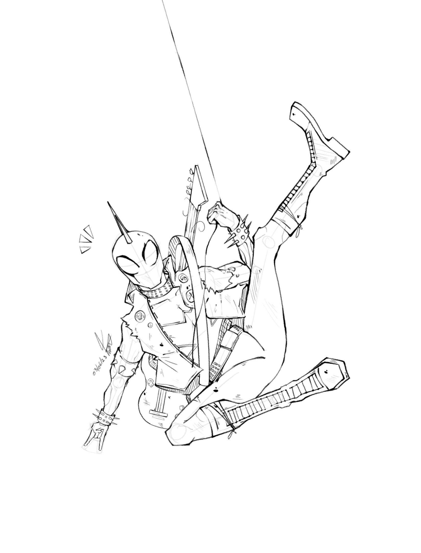 punk spiderman coloring pages