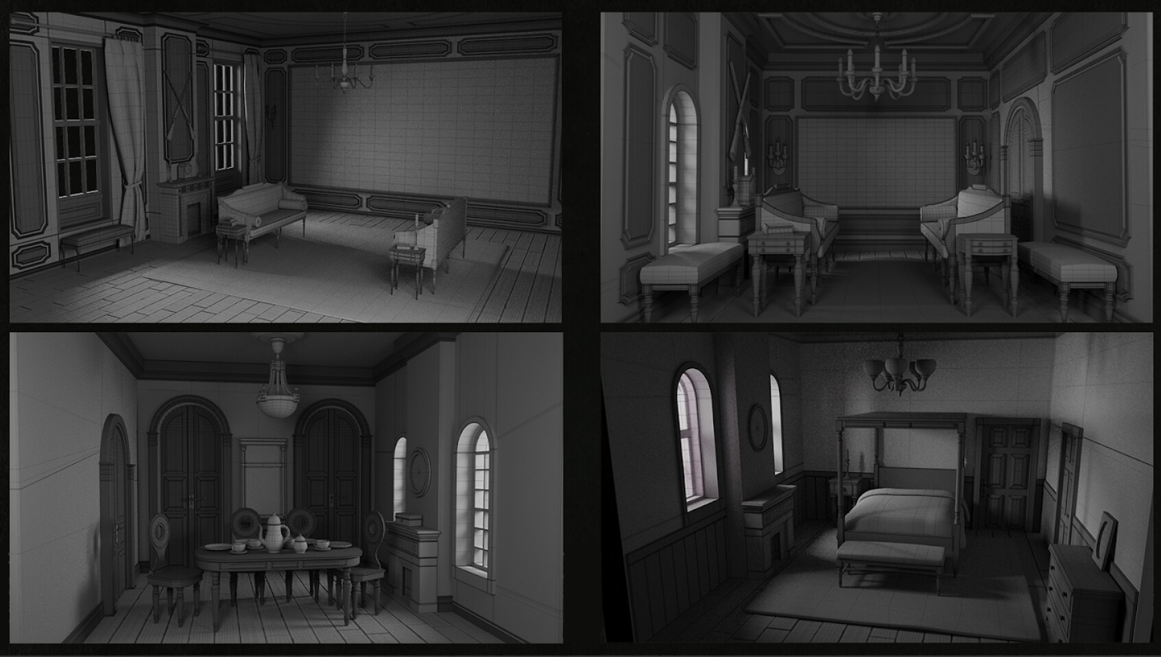 ArtStation - House Rooms - Environment Modeling