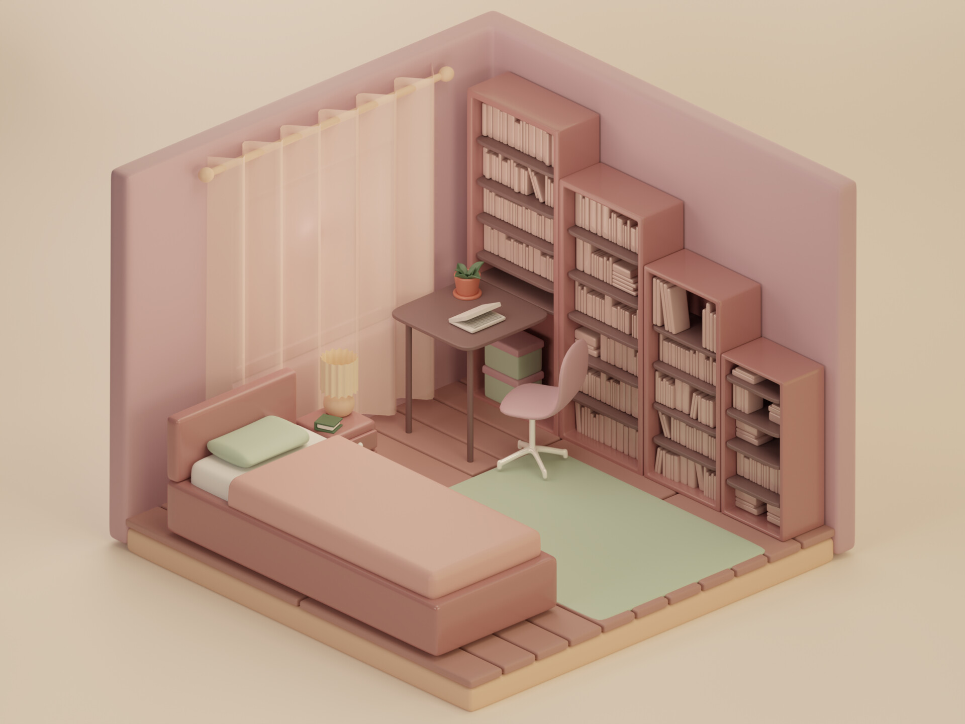 ArtStation - Isometric Bedroom
