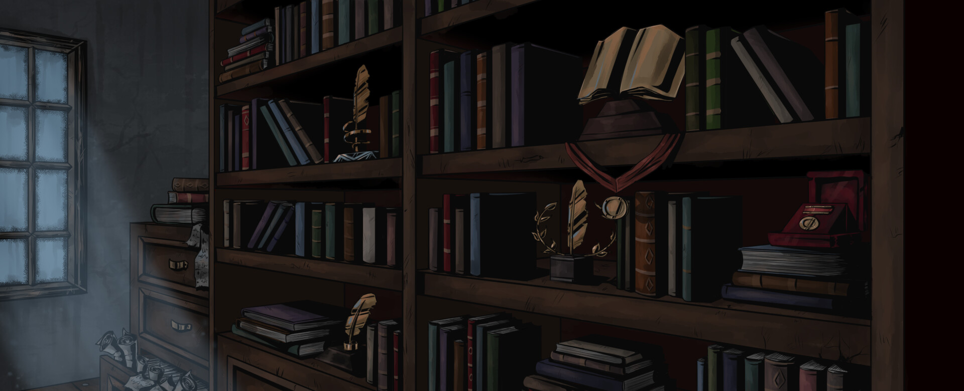 ArtStation - Stylized bookshelf