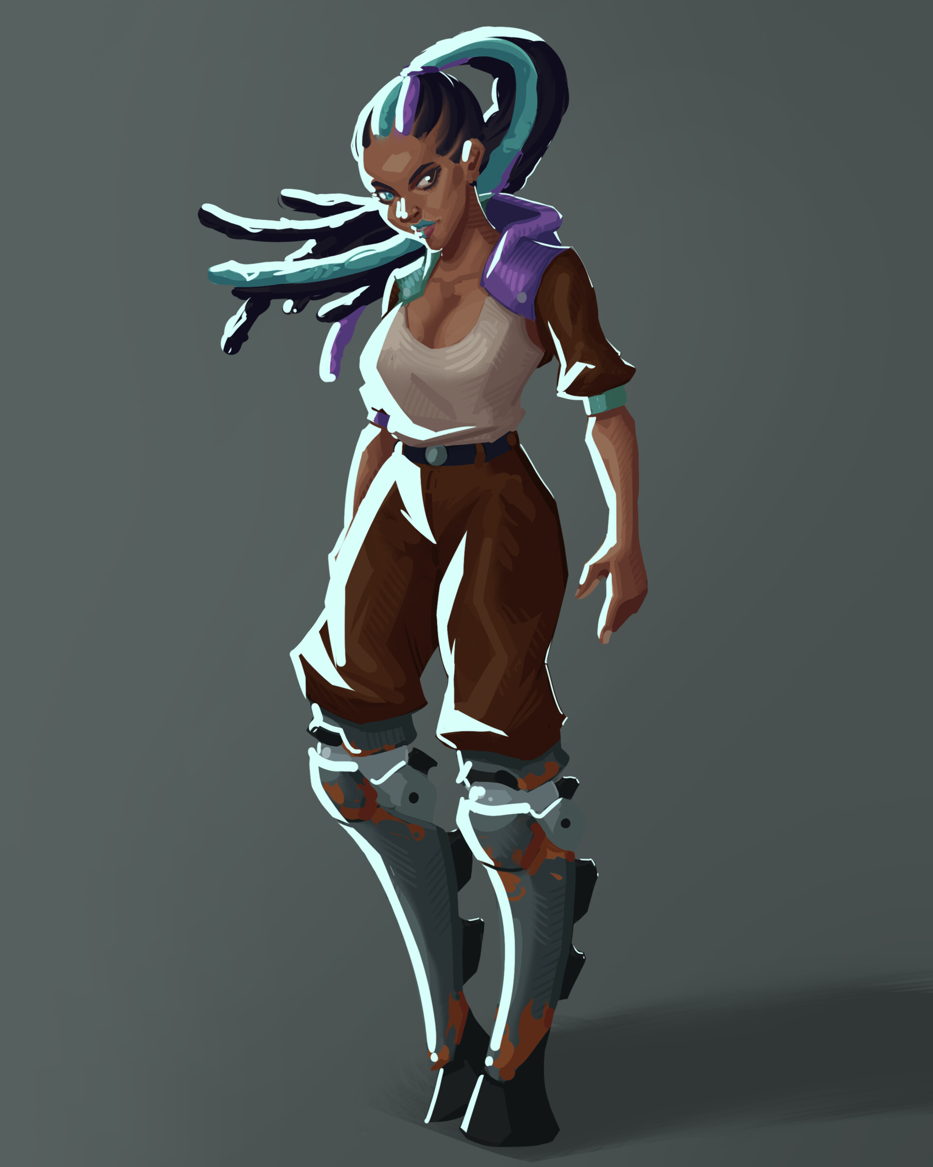 ArtStation - OC - Prosthetic Leg Lady