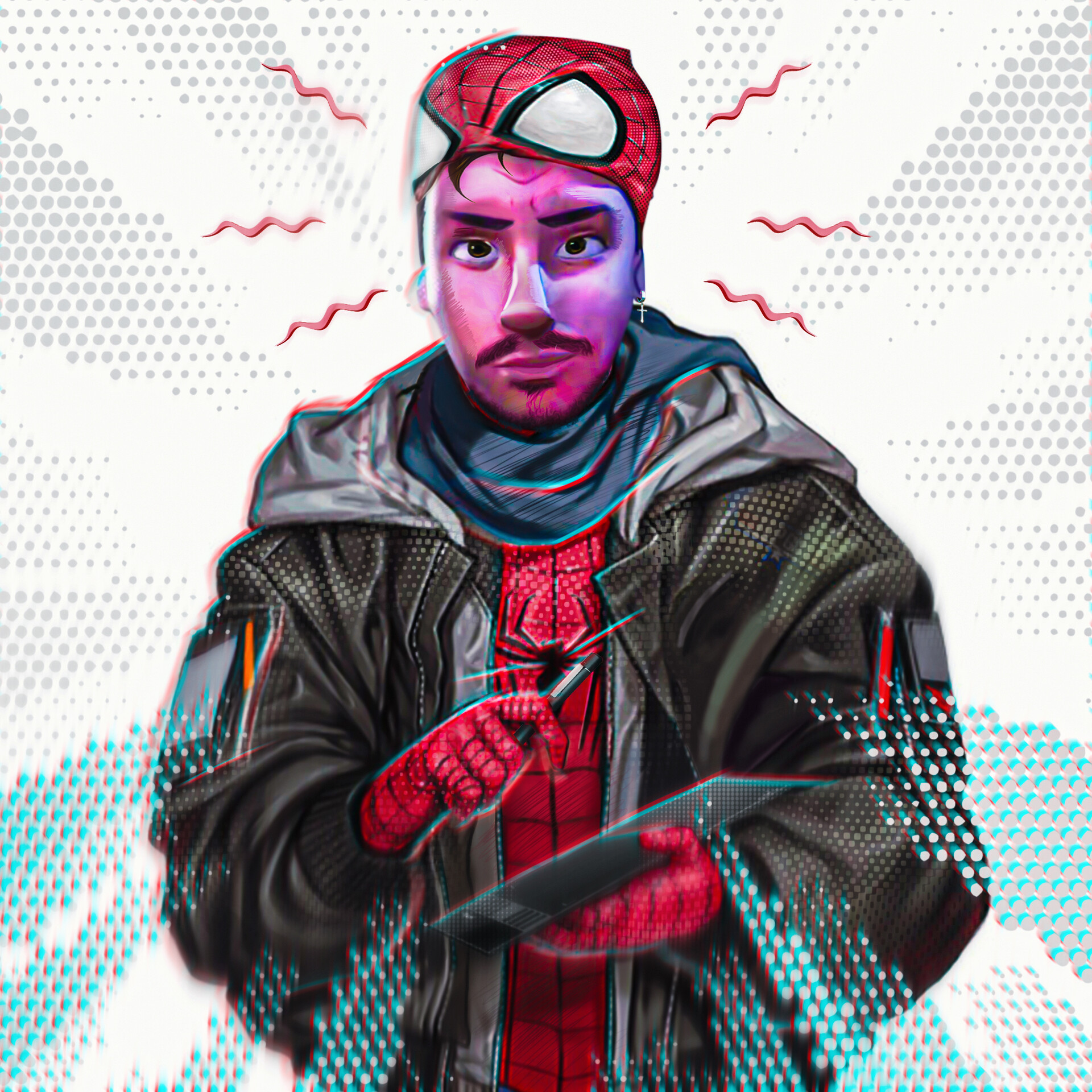 ArtStation - Myself drawn in Spider-Verse style