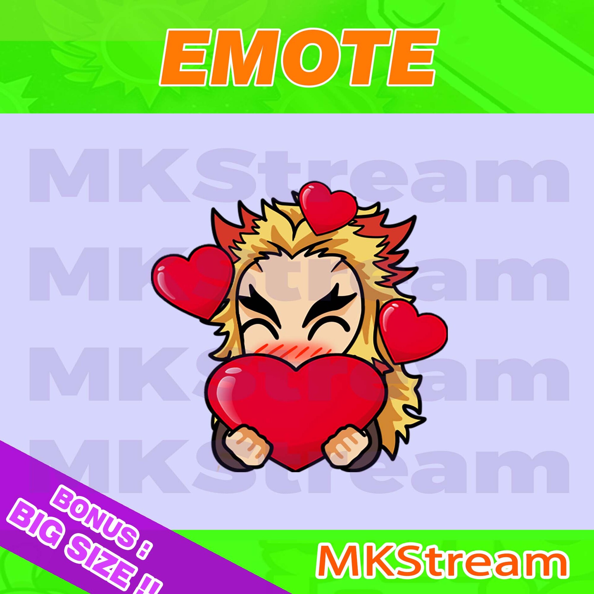 ArtStation - Twitch emotes demon slayer rengoku love