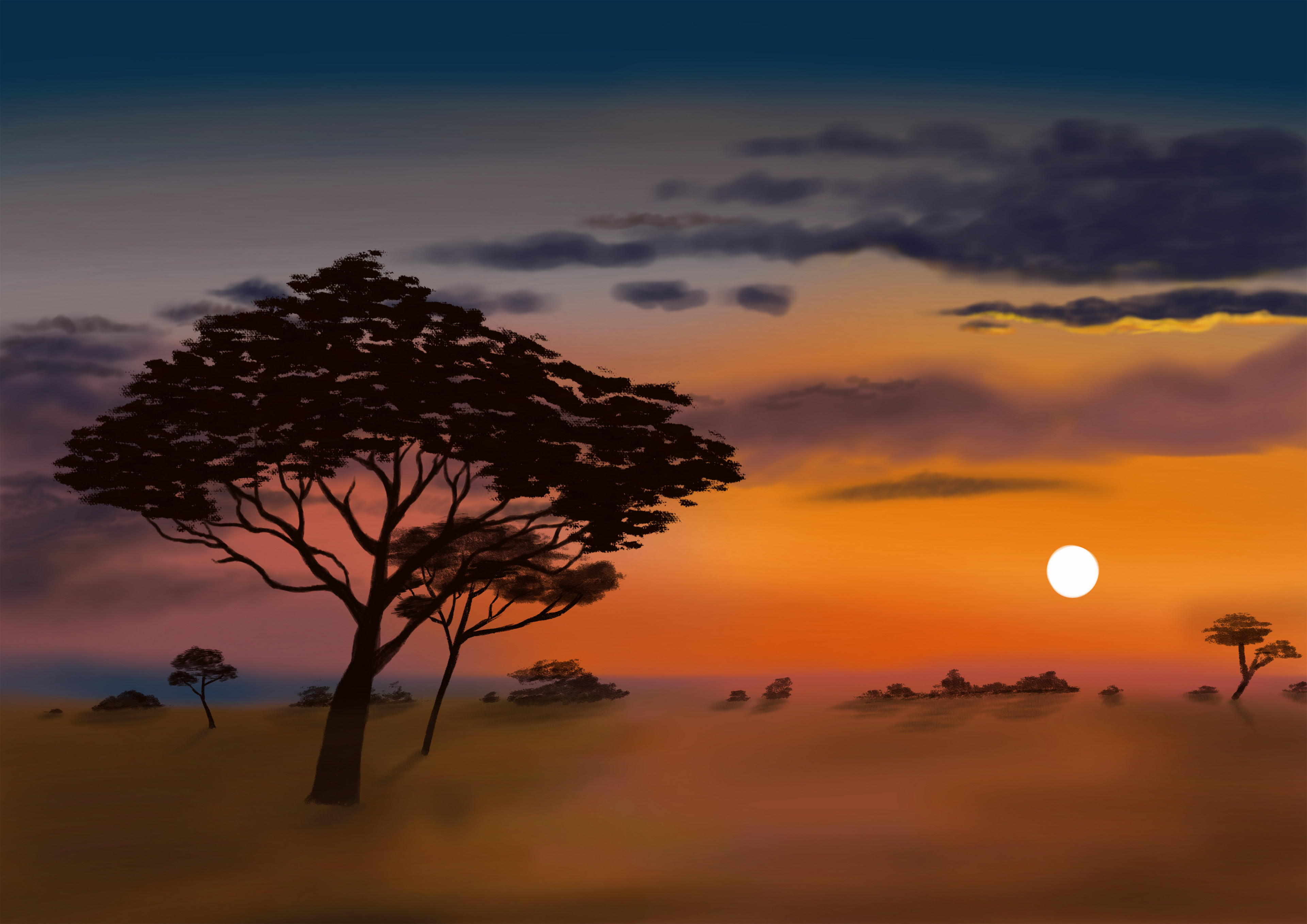 African Landscape Drawing
