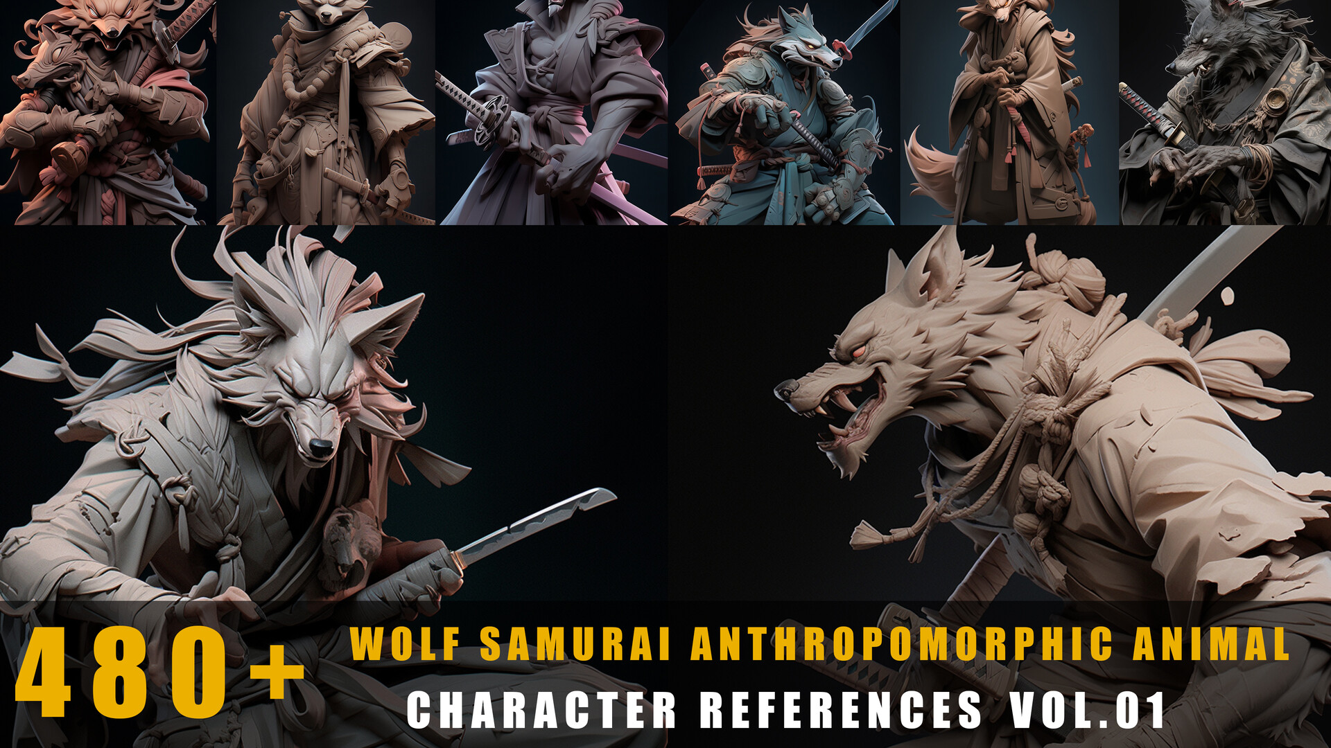 WaterLaw's Studio - 480+ Wolf Samurai Anthropomorphic Animal ...