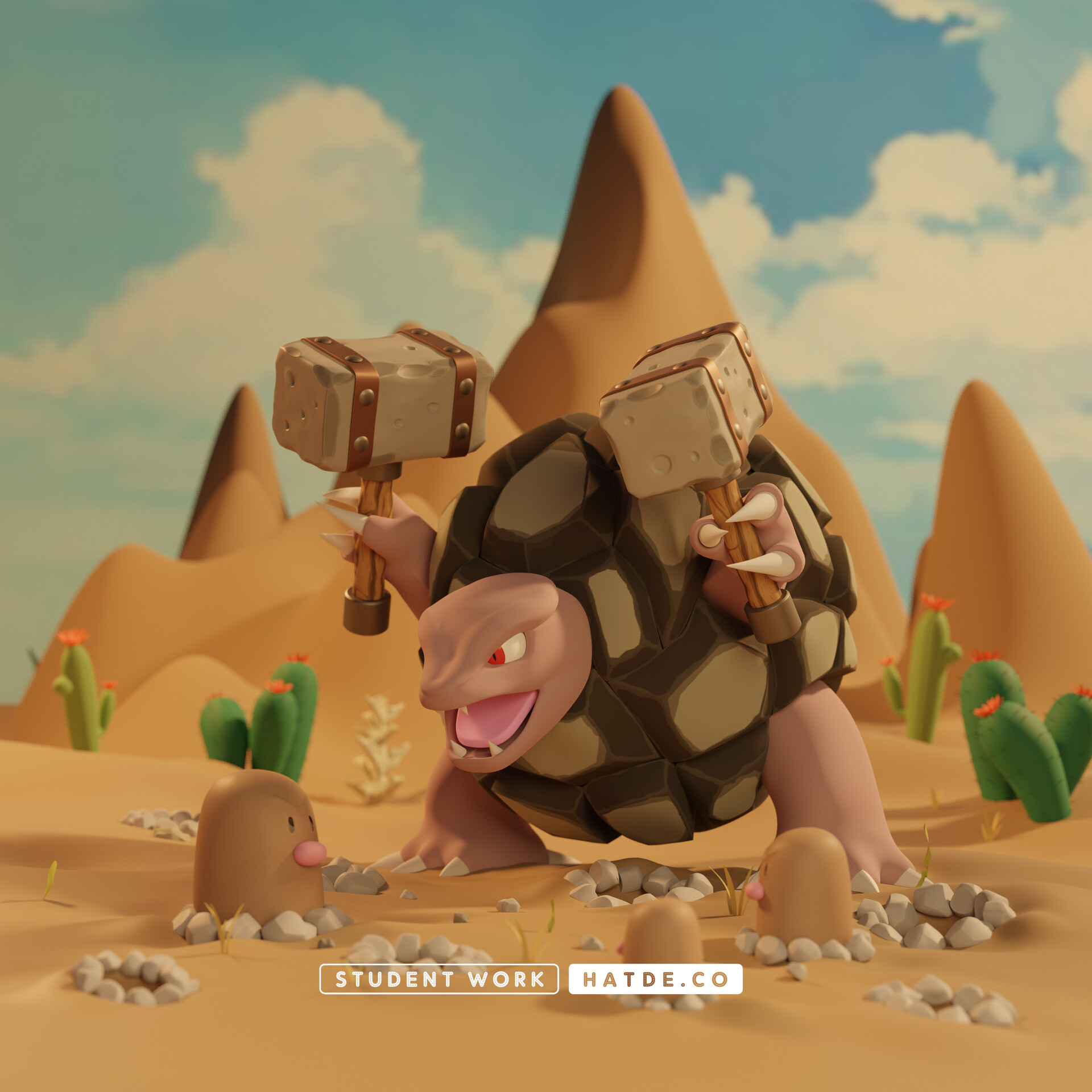 ArtStation - Golem Pokémon - Pokemon Fan Art - Student Work 2020