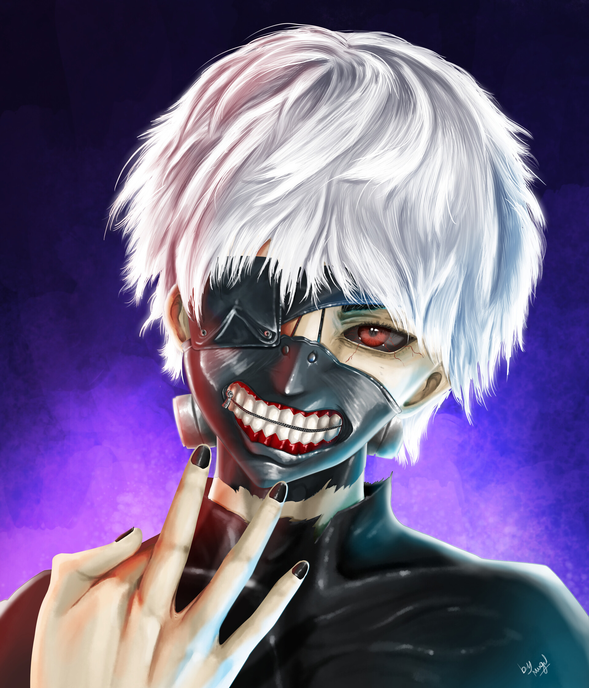 ArtStation - Ken kaneki (Fan art)-Digital painting