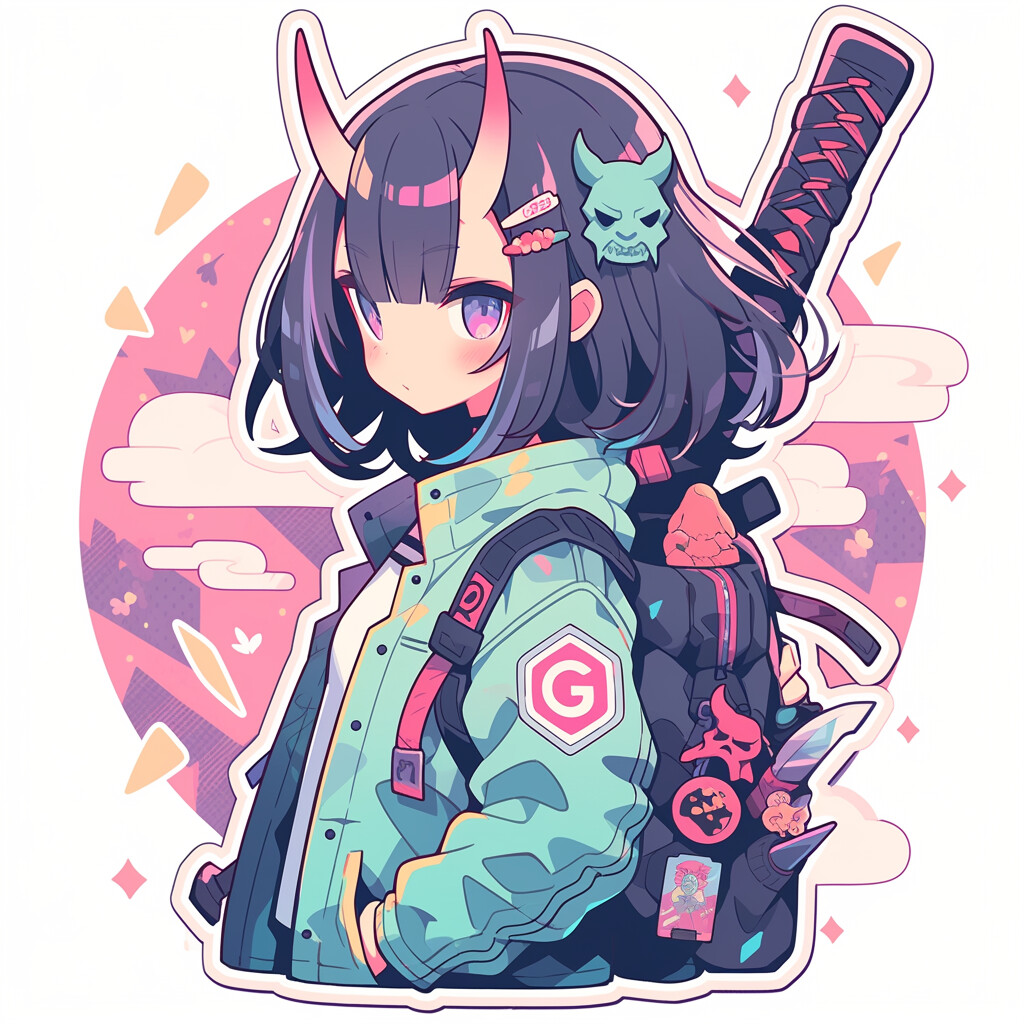 Sergei Gaister - Demon Slayer Cute Girl Sticker