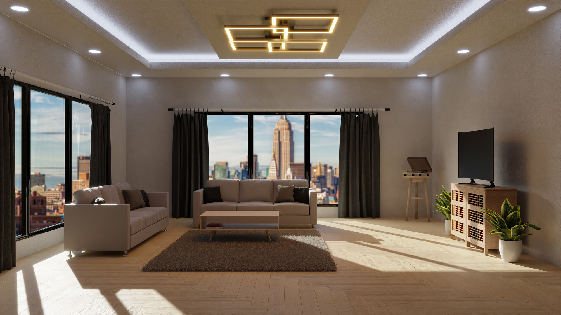 ArtStation - Skyscraper Apartment Living room