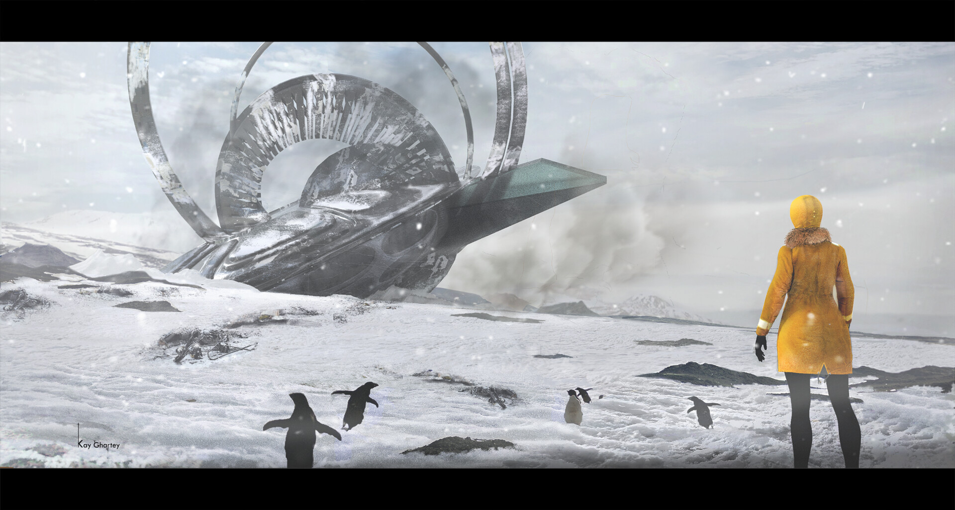 ArtStation - Crashed Extra-terrestrial Ship in Antarctica