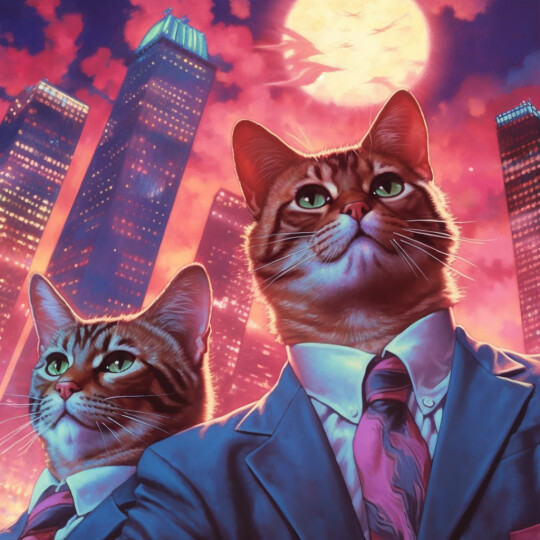 ArtStation - business cats, 80s