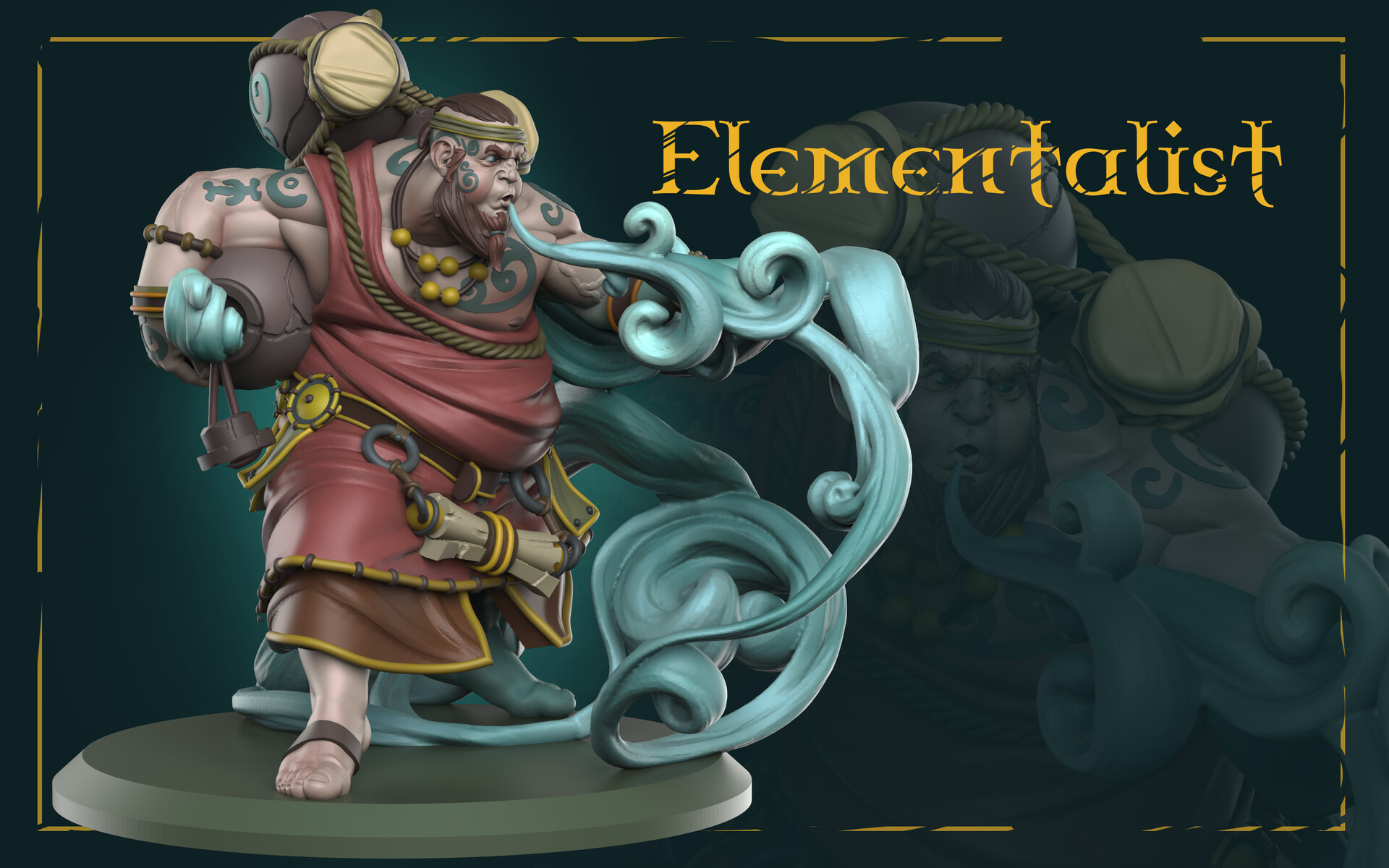 ArtStation - Elementalist miniature for "The Frost City" kickstarter
