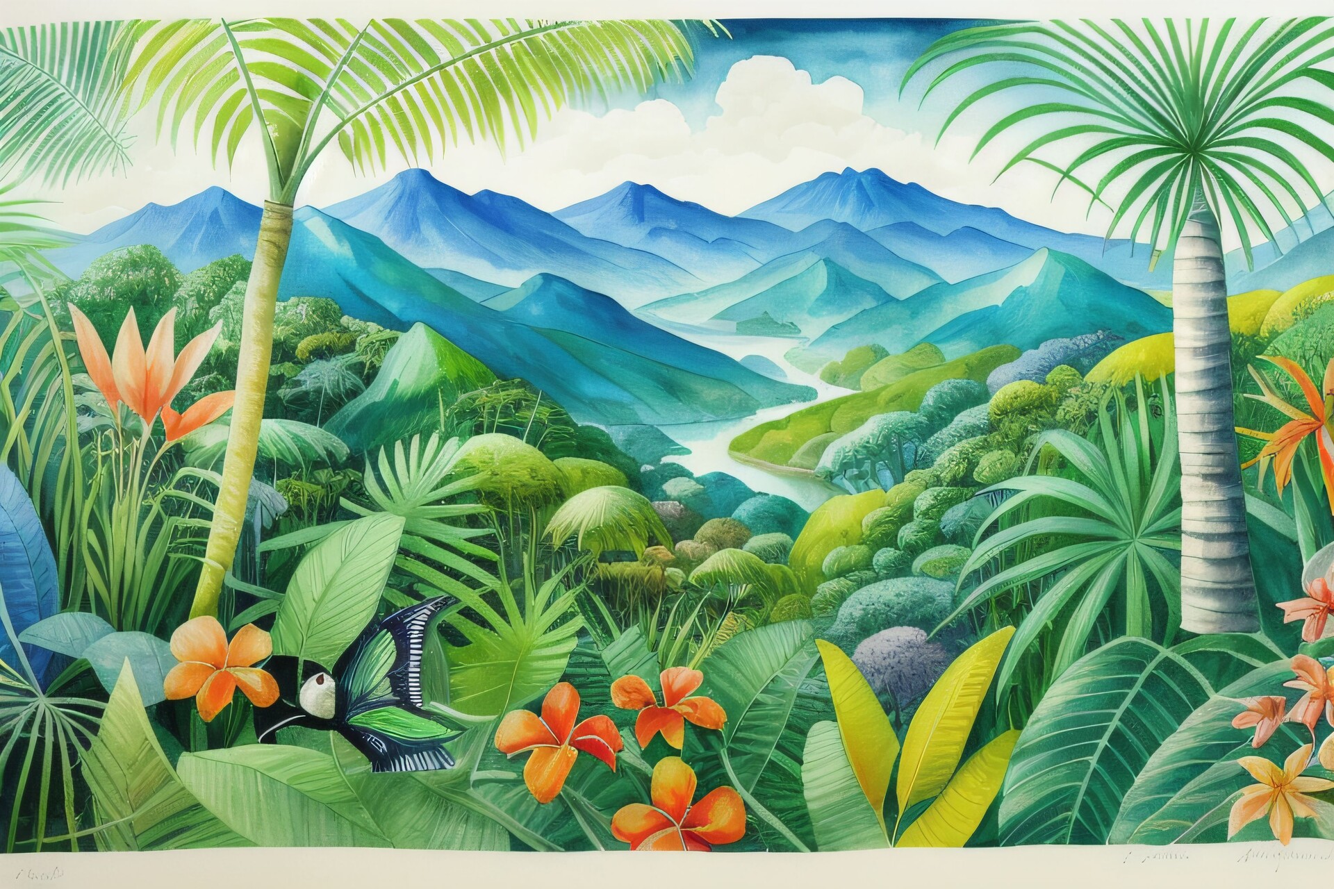 Tropical Rainforest Painting
