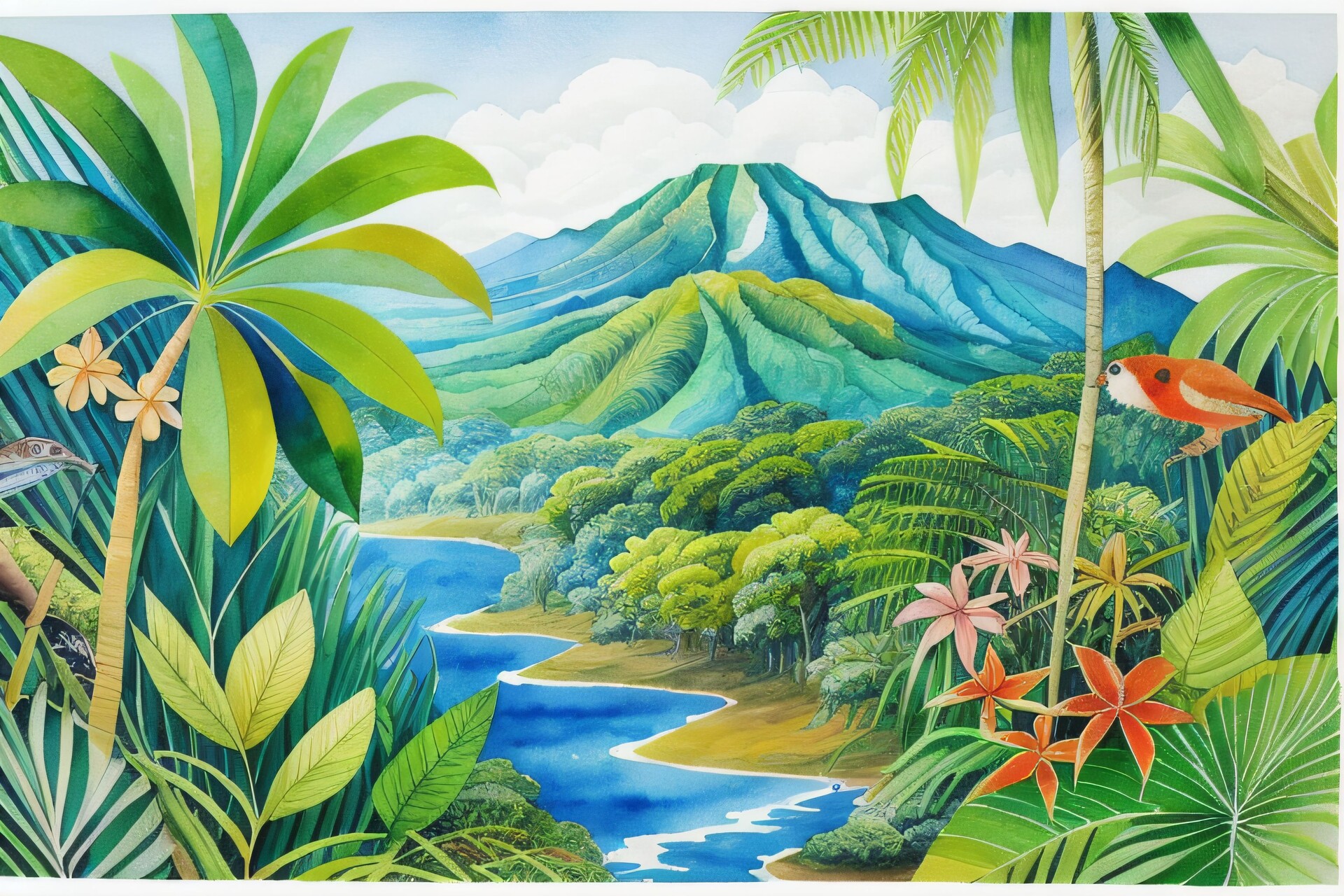 Tropical Rainforest Painting