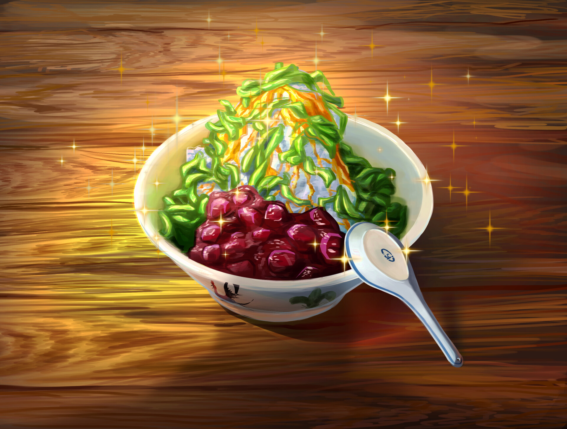 ArtStation - Food Illustration: Chendol