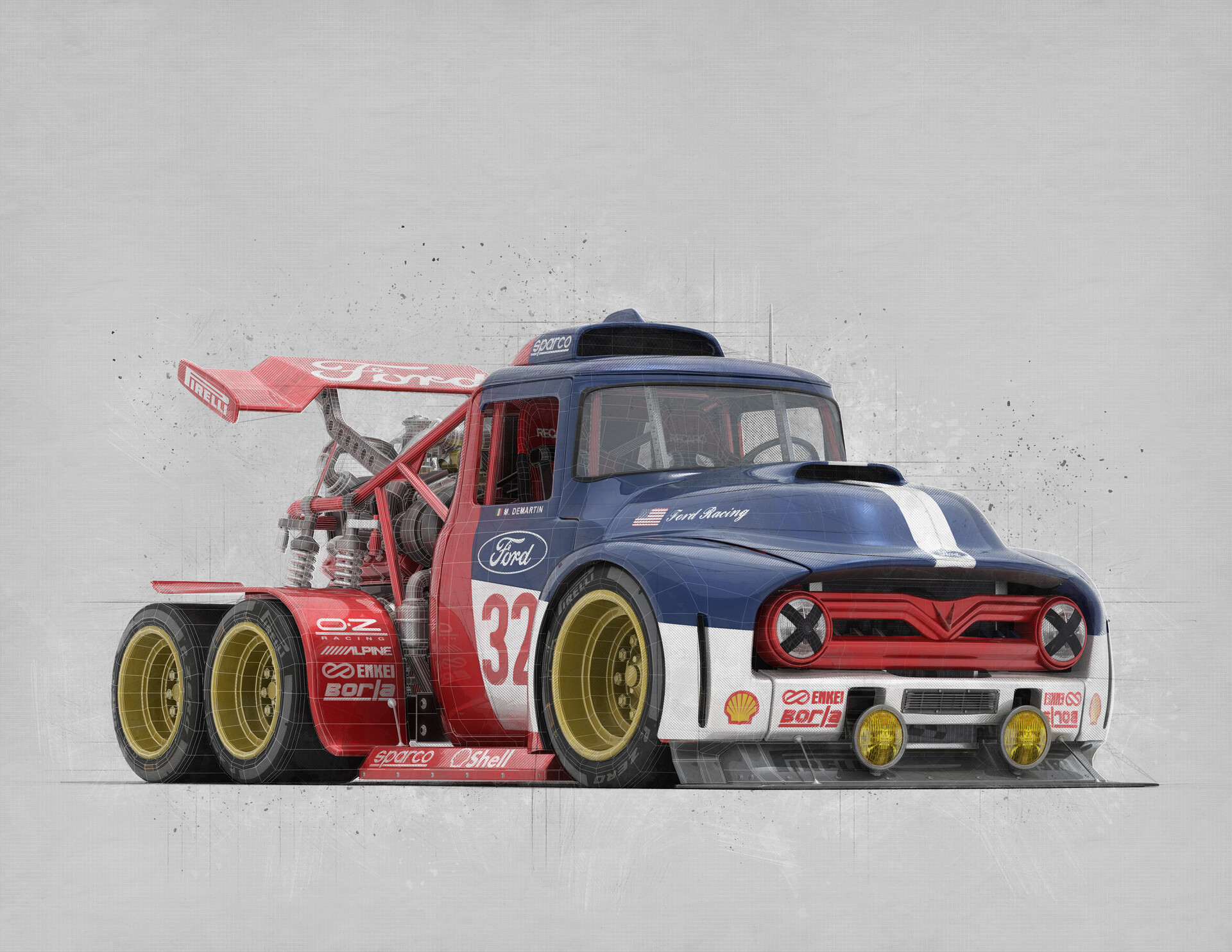 ArtStation - 1955 Ford F100 Racer