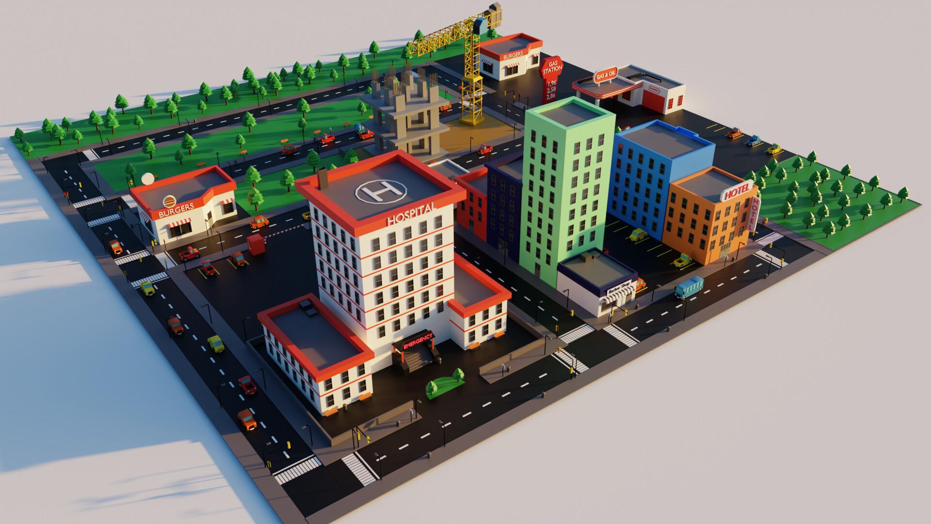 ArtStation - Low Poly City