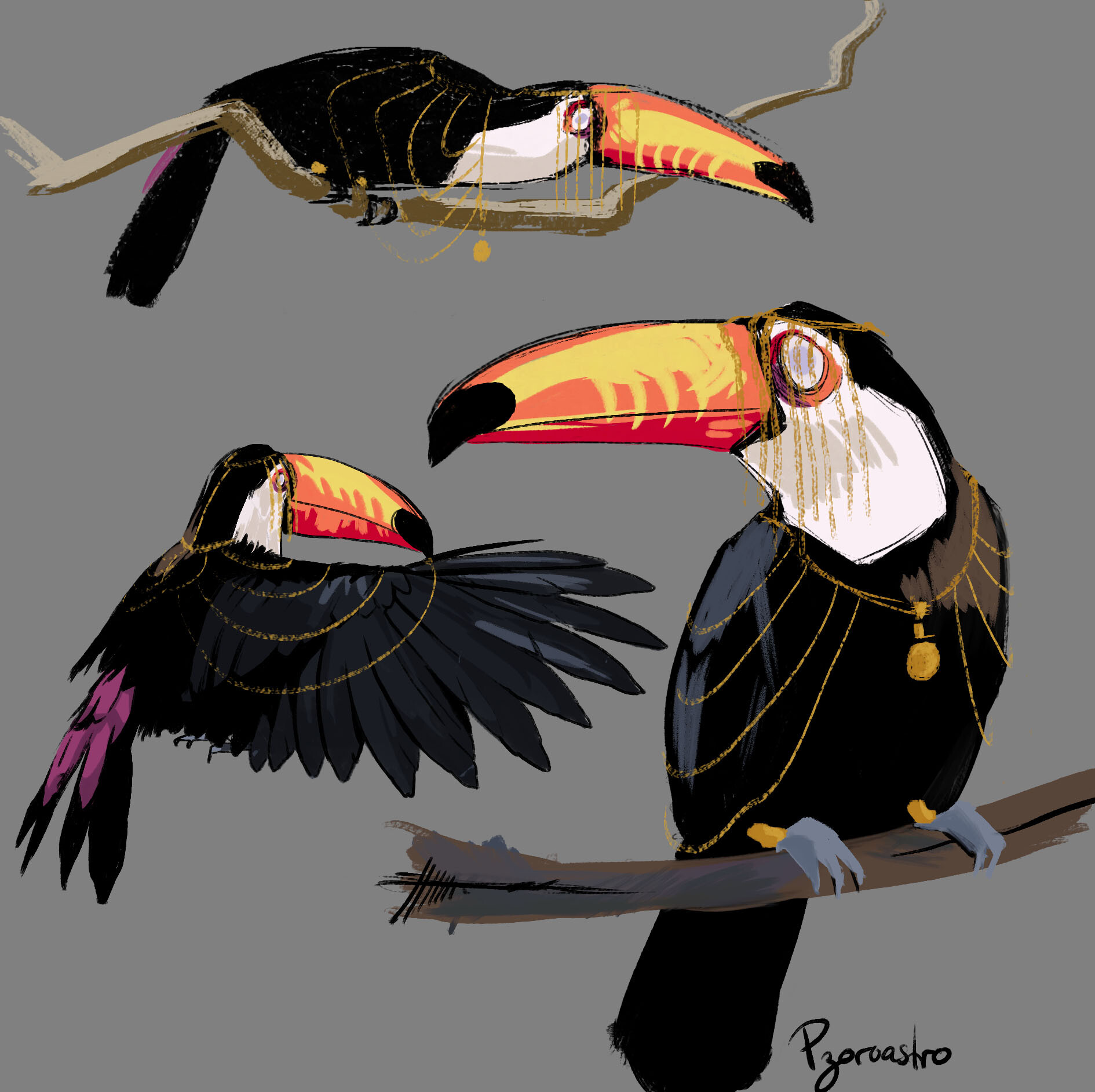 ArtStation - Toró, the blind toucan, royal counselor