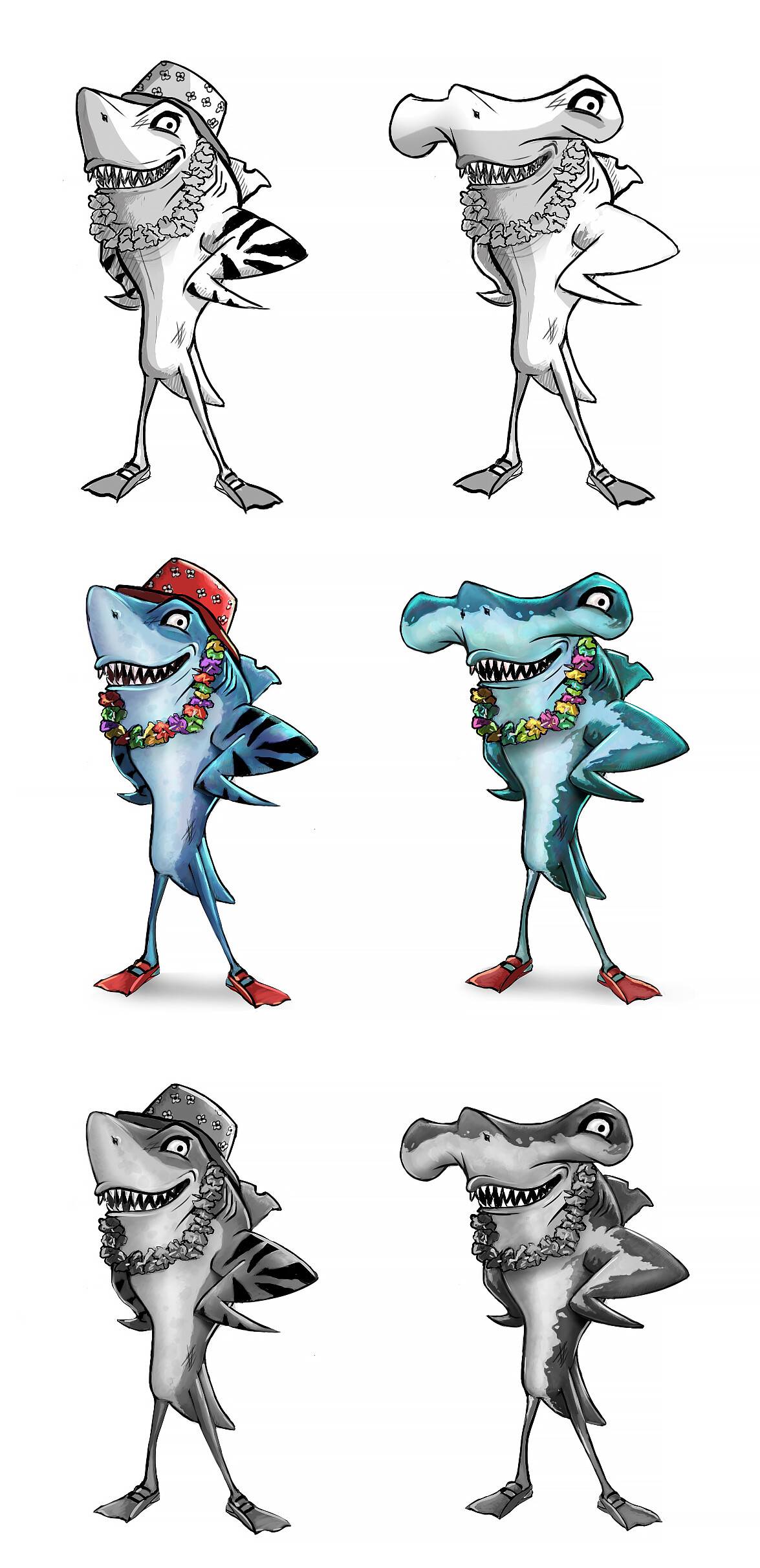 ArtStation - Hawaiian Shark Character Design