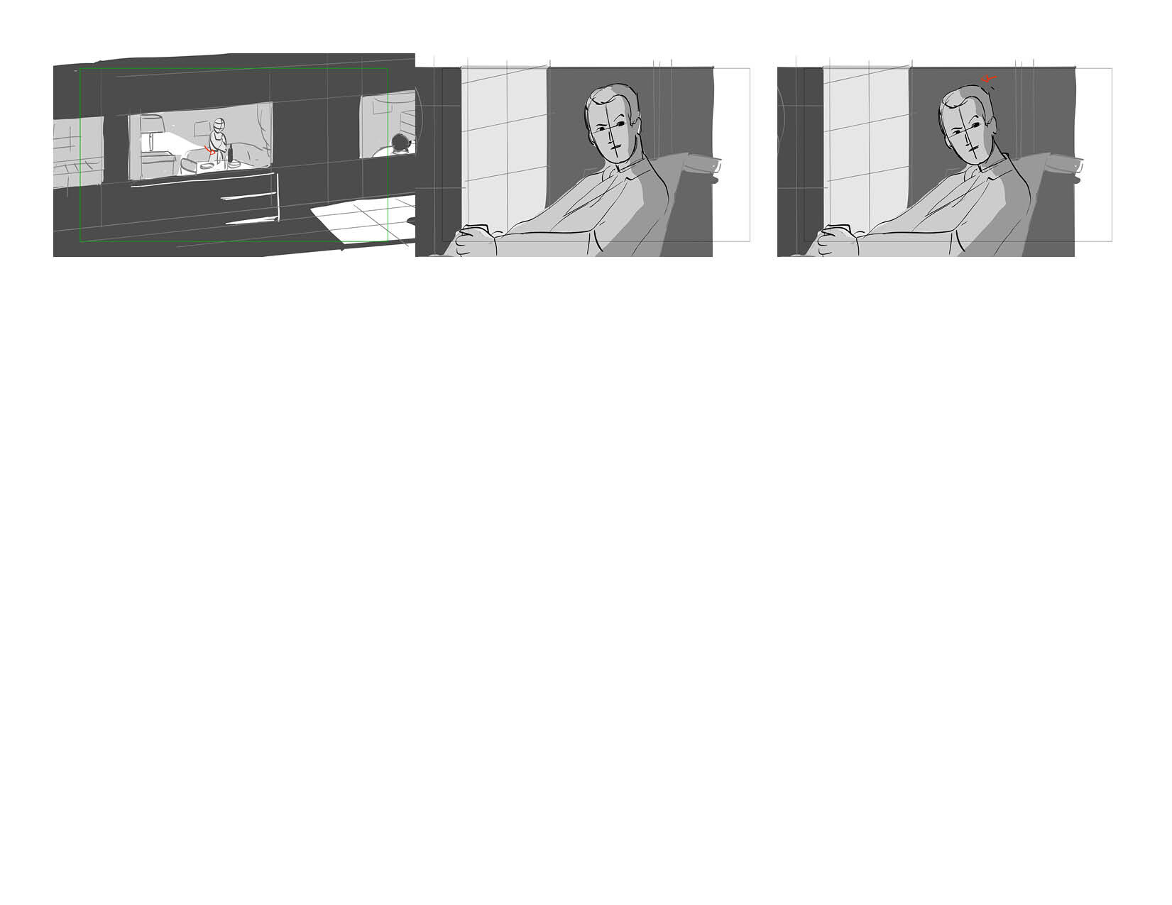 Antoine Pelloux - Storyboard study Rear window