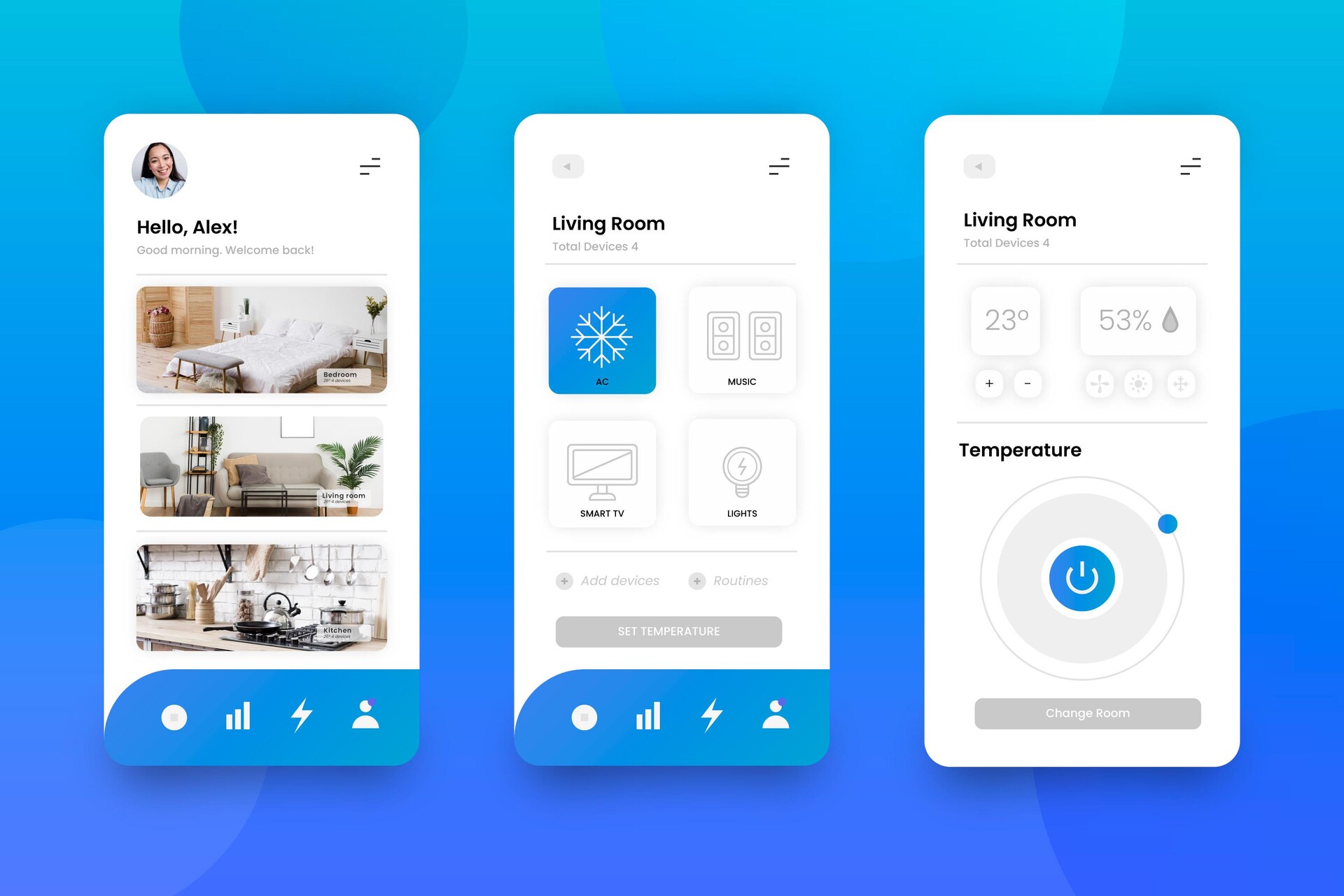 ArtStation - WIFI Bluetooth enabled AC app UI Design