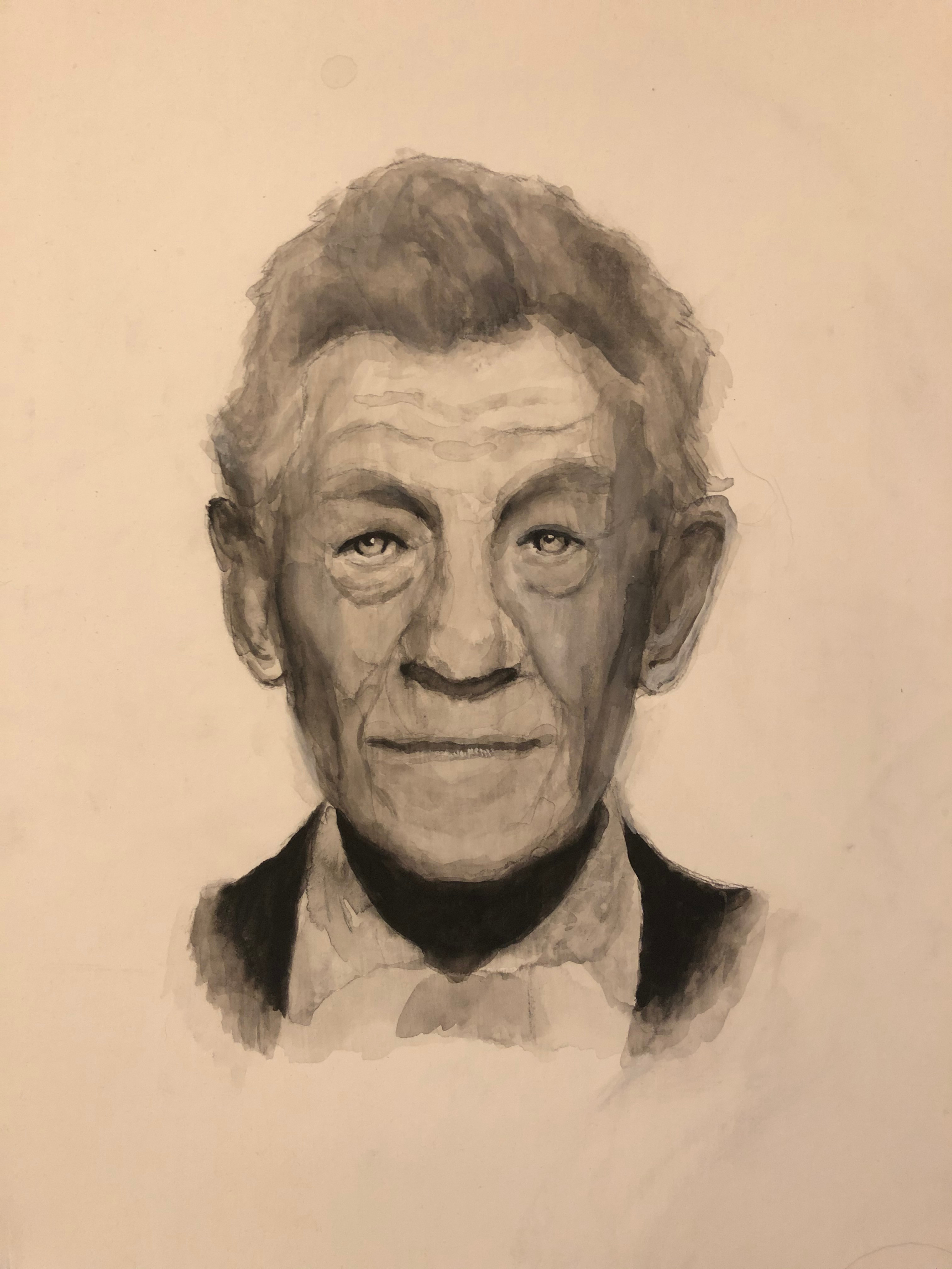 Griffin Long - Watercolor Portrait of Sir Ian McKellen!