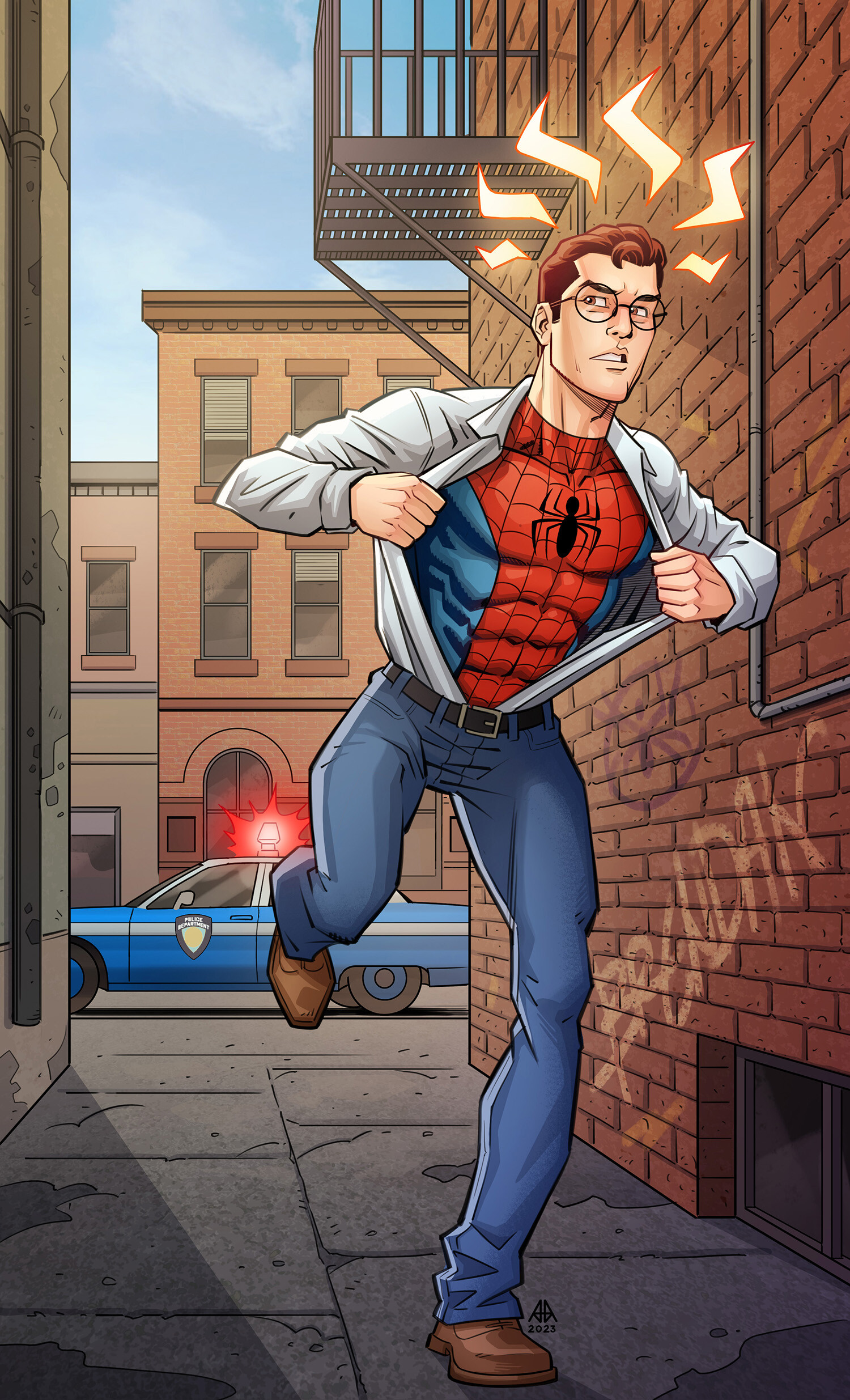 peter parker comic art