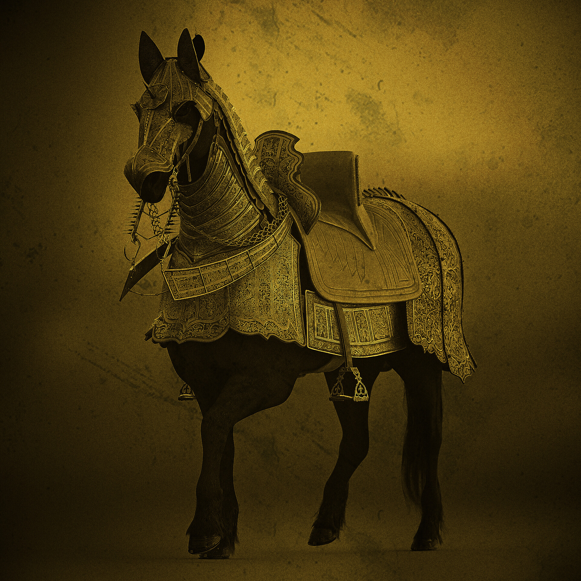 Josh Stoneley 3D Art - Barded Steed (Realtime)