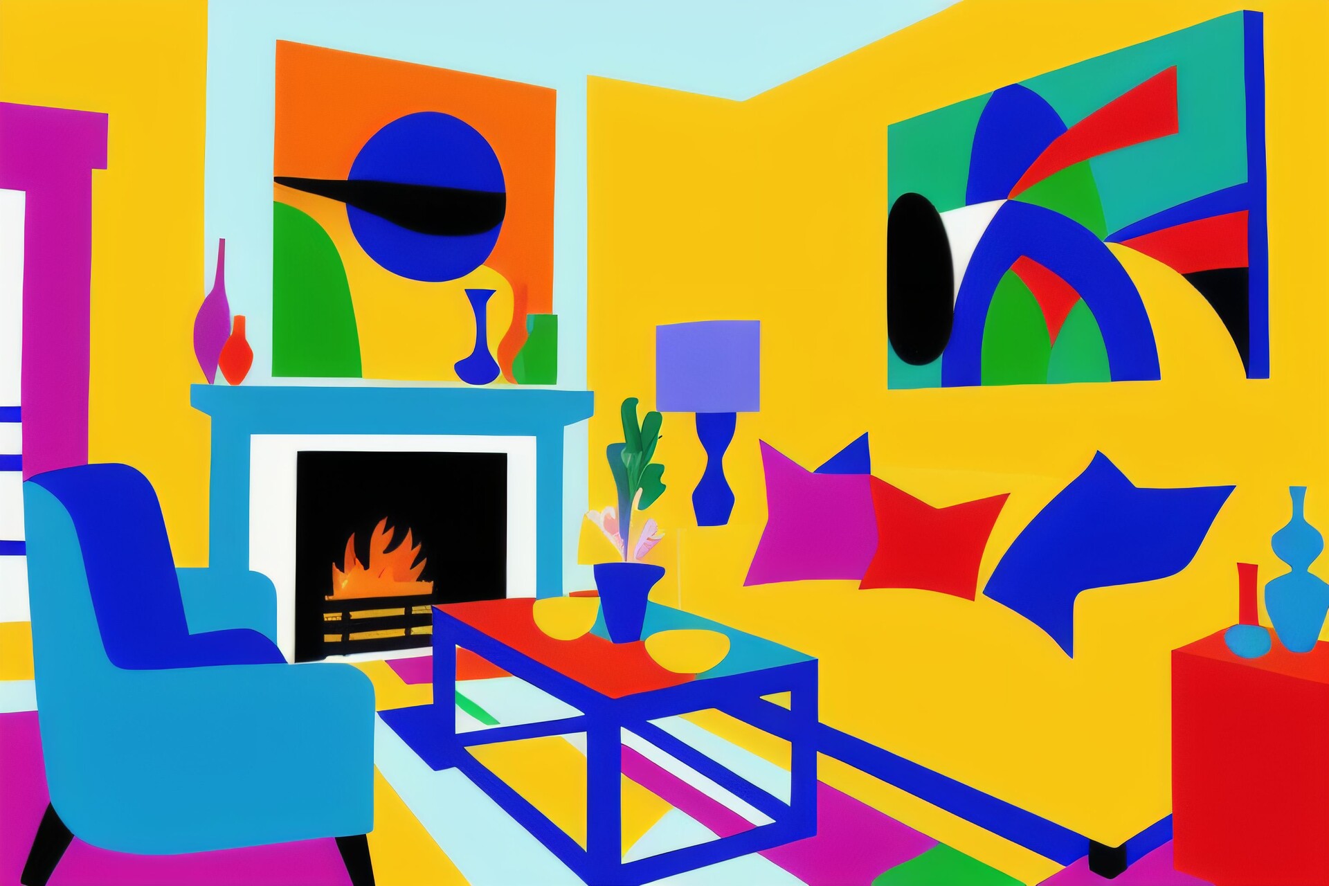 the_french_artist - vibrant oil painting, lively interior scene with ...